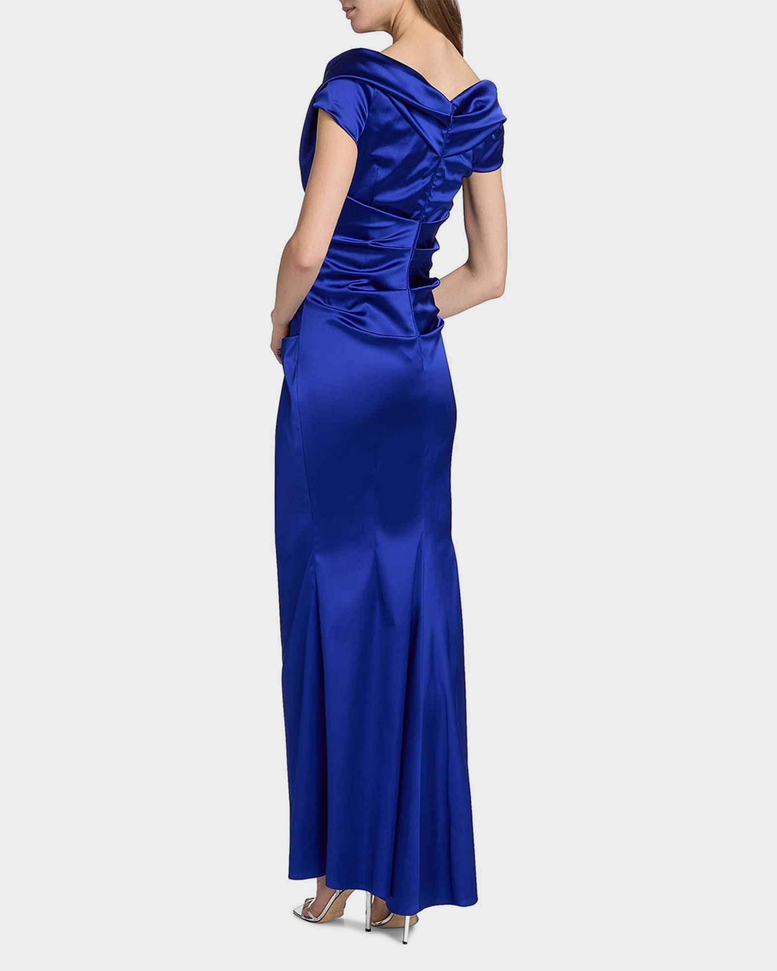 Talbot Runhof Asymmetric Draped Satin Gown | Neiman Marcus