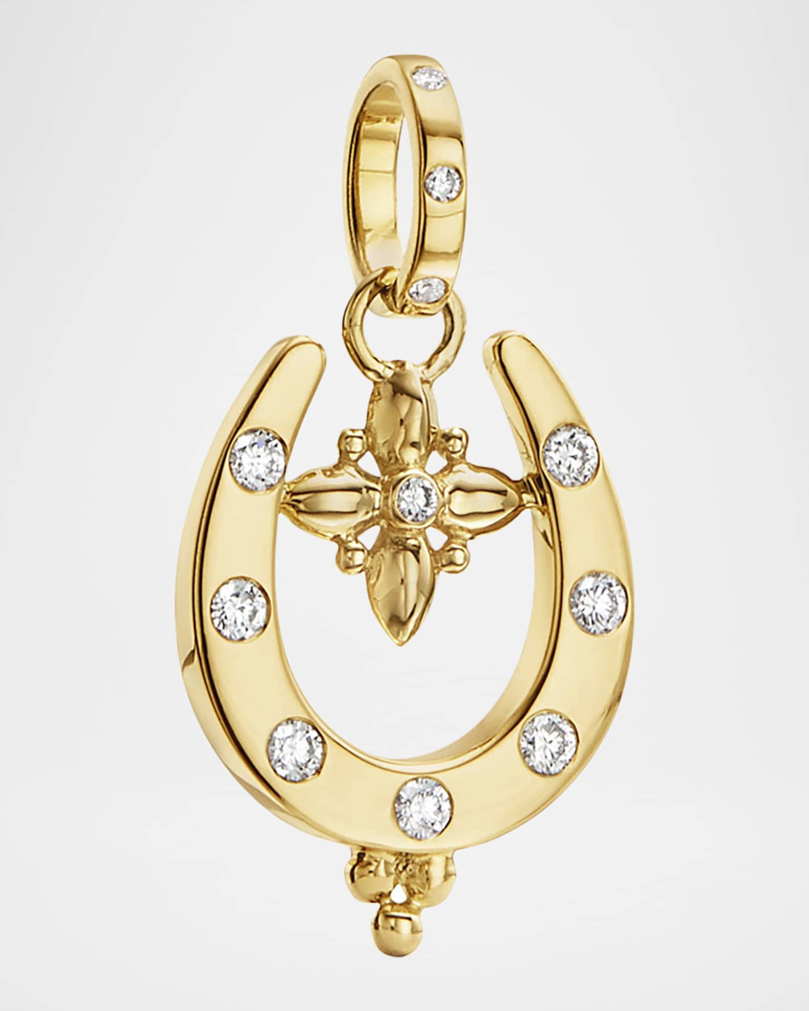 Temple St. Clair Florence86 Horseshoe 18K Yellow Gold Diamond Pendant ...