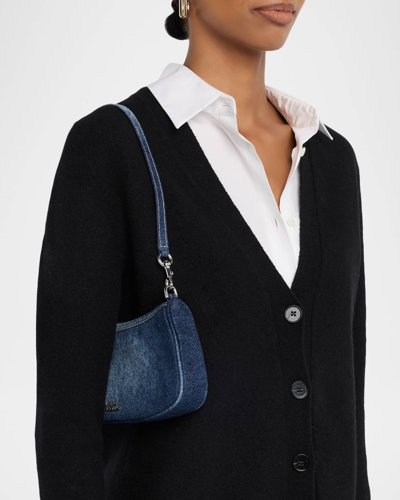 Marc Jacobs The Faded Denim Charm Shoulder Bag | Neiman Marcus