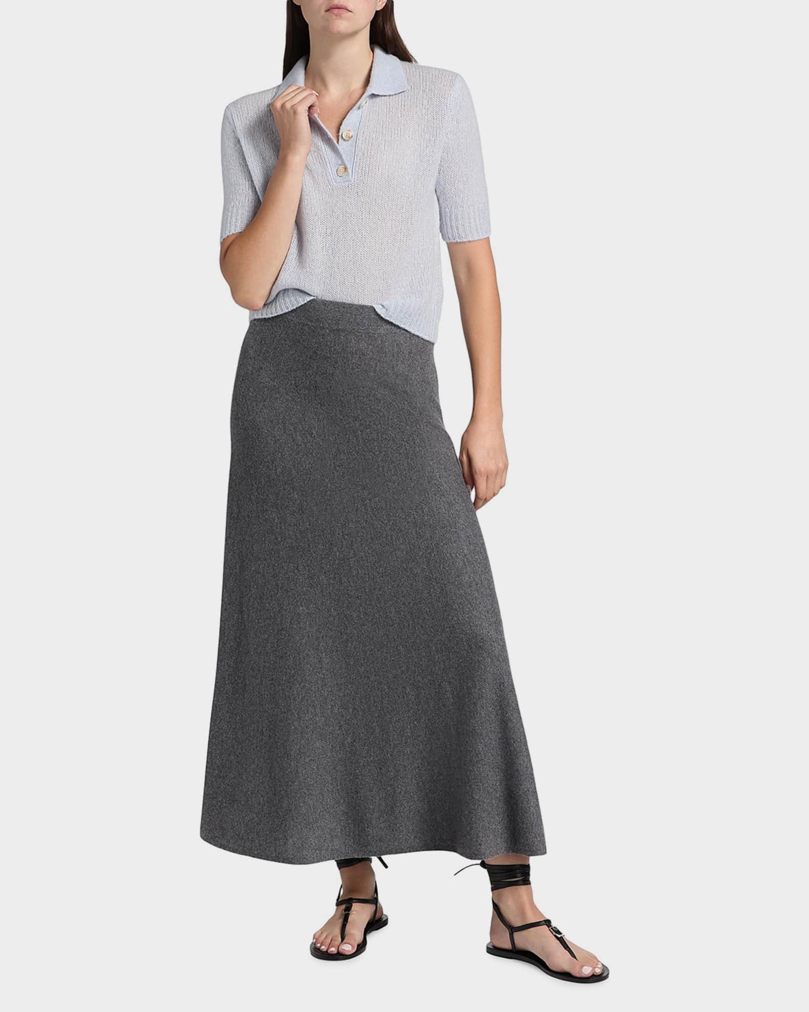Lisa Yang Masy Cashmere Silk Polo Sweater | Neiman Marcus
