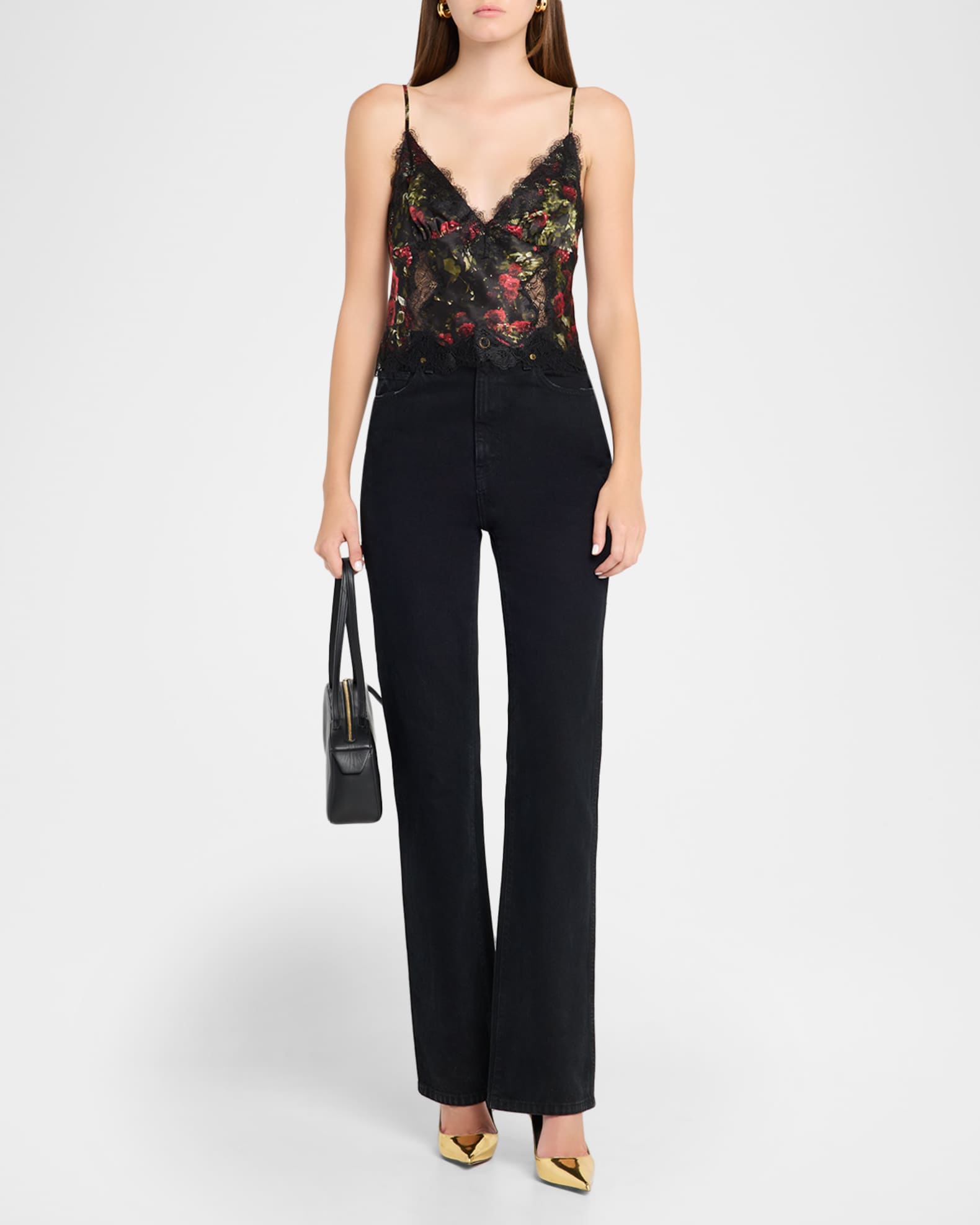 L'Agence Kimber Lace Inset Camisole | Neiman Marcus