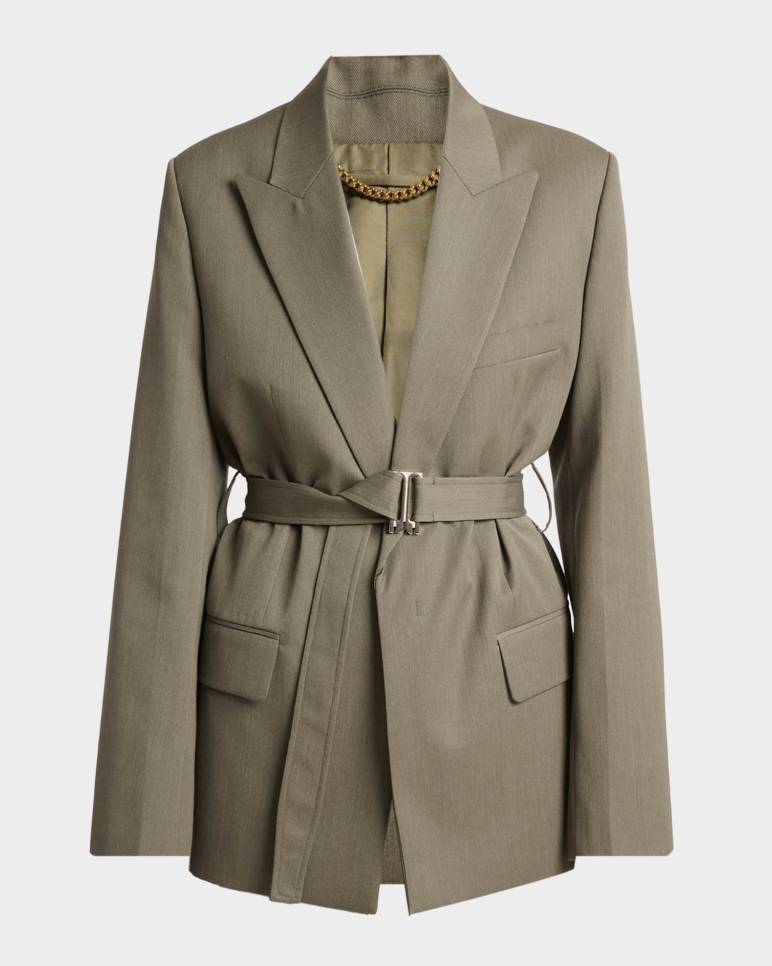 Victoria Beckham Belted Tailored Jacket | Neiman Marcus