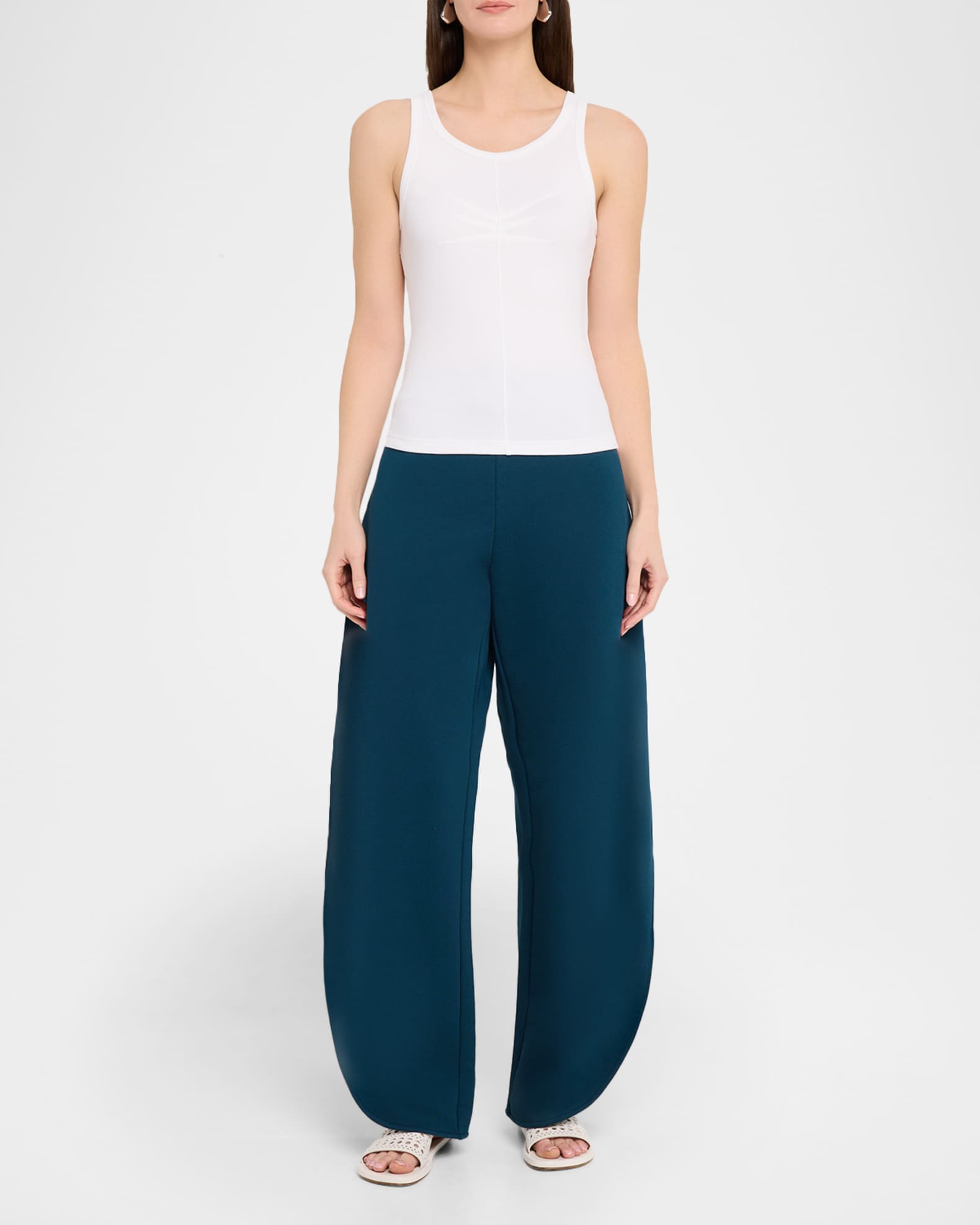 ALAIA Darts Stretch Cotton Tank Top | Neiman Marcus