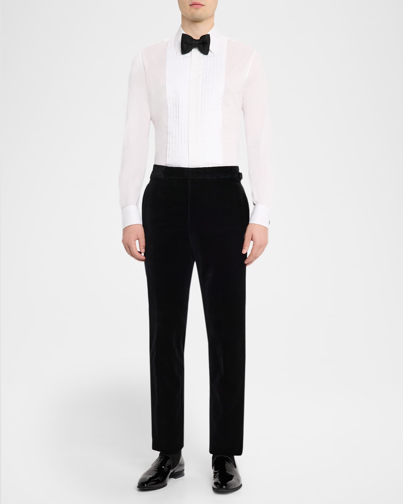 Ralph Lauren Men's Greg Flat-Front Velvet Trousers | Neiman Marcus