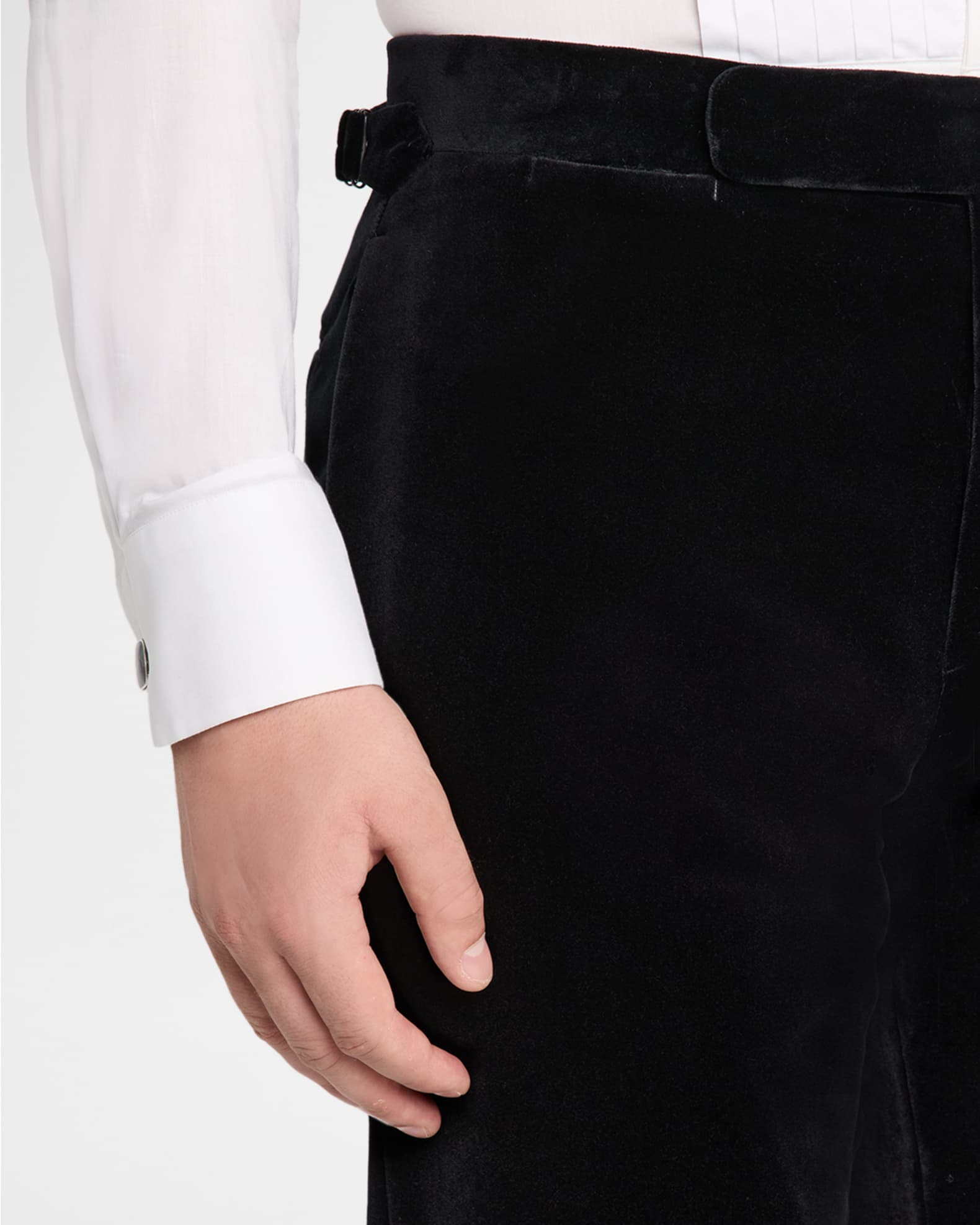 Ralph Lauren Men's Greg Flat-Front Velvet Trousers | Neiman Marcus