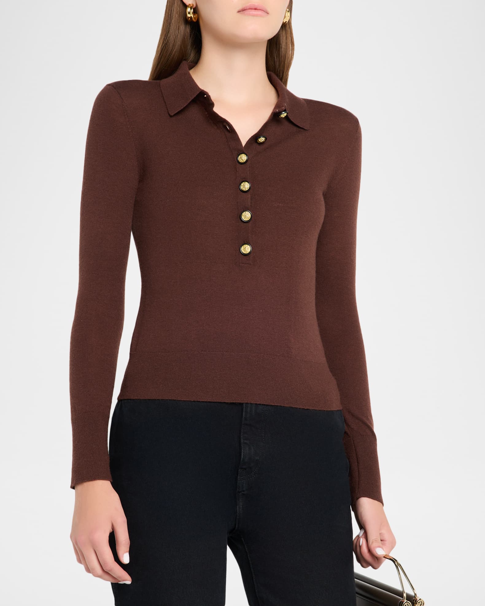 L'Agence Sterling Collared Sweater | Neiman Marcus