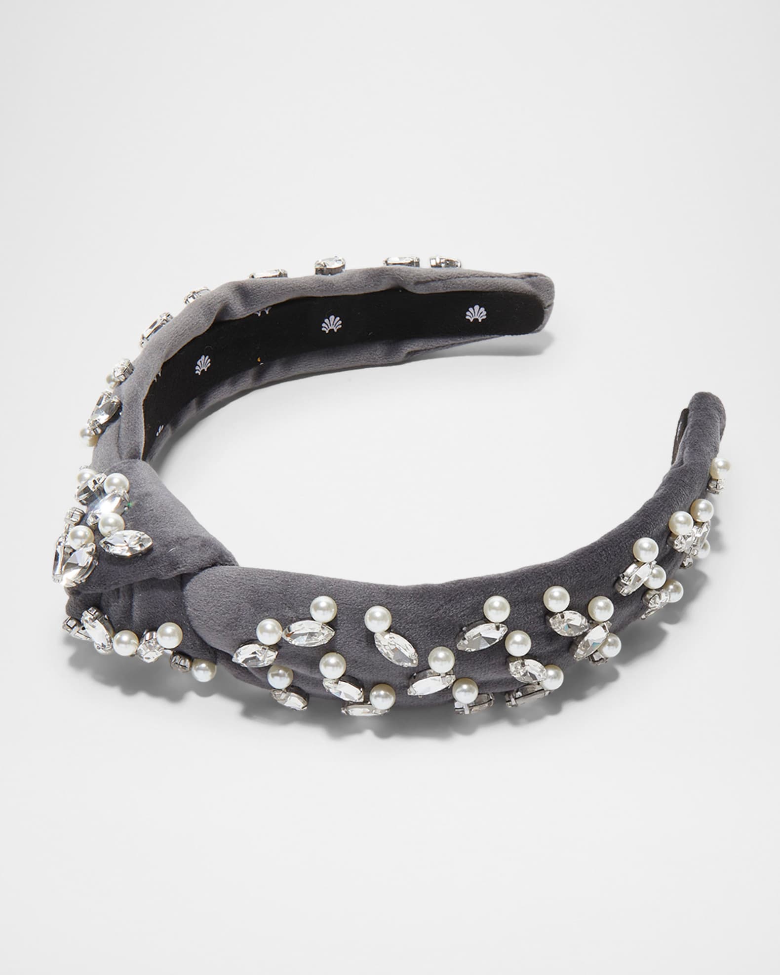 Lele Sadoughi Slim Knotted Crystal-Embellished Velvet Headband | Neiman ...