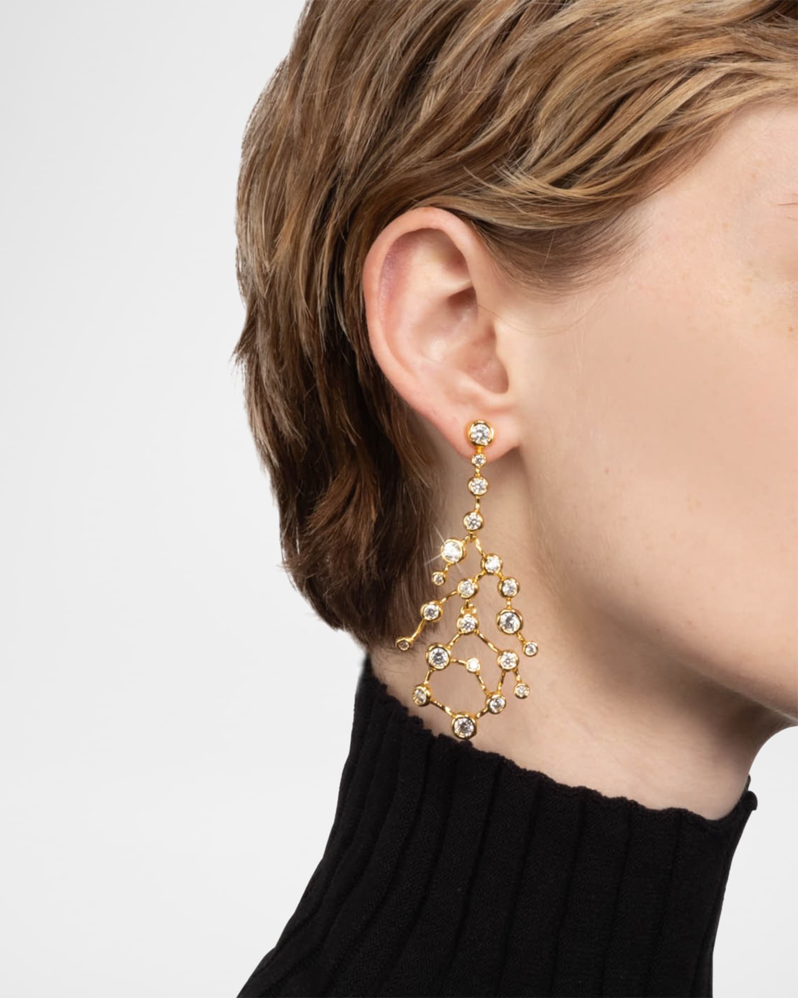 Alexis Bittar Asterales Gold Celestial CZ Earrings | Neiman Marcus