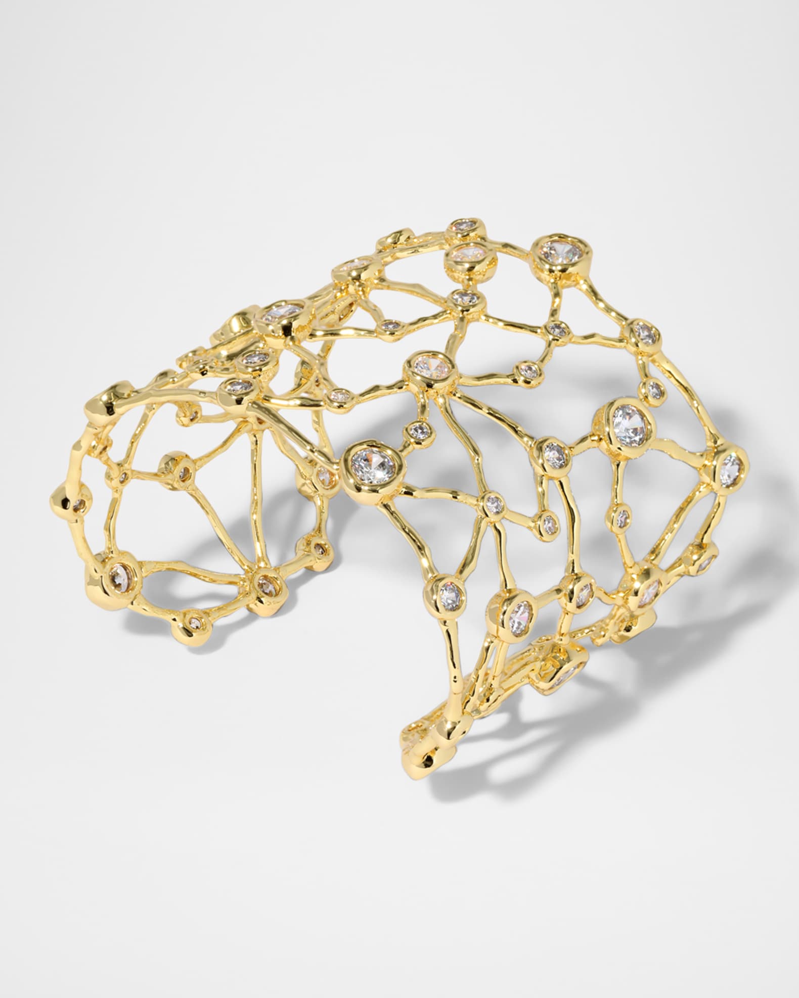 Alexis Bittar Asterales Gold Celestial CZ Cuff Bracelet | Neiman Marcus