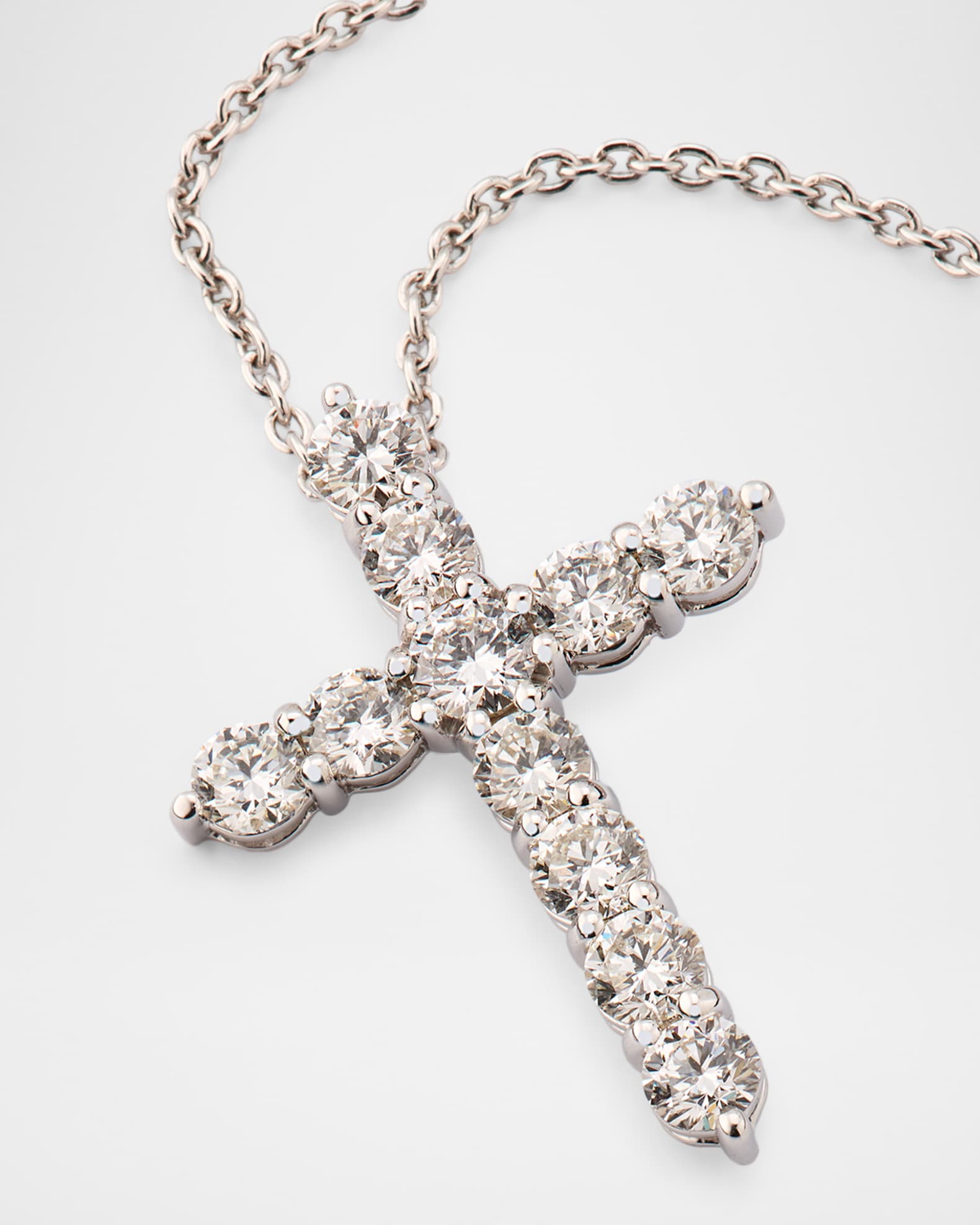 Roberto Coin 18K White Gold Large Diamond Cross Necklace, 1.77tcw ...