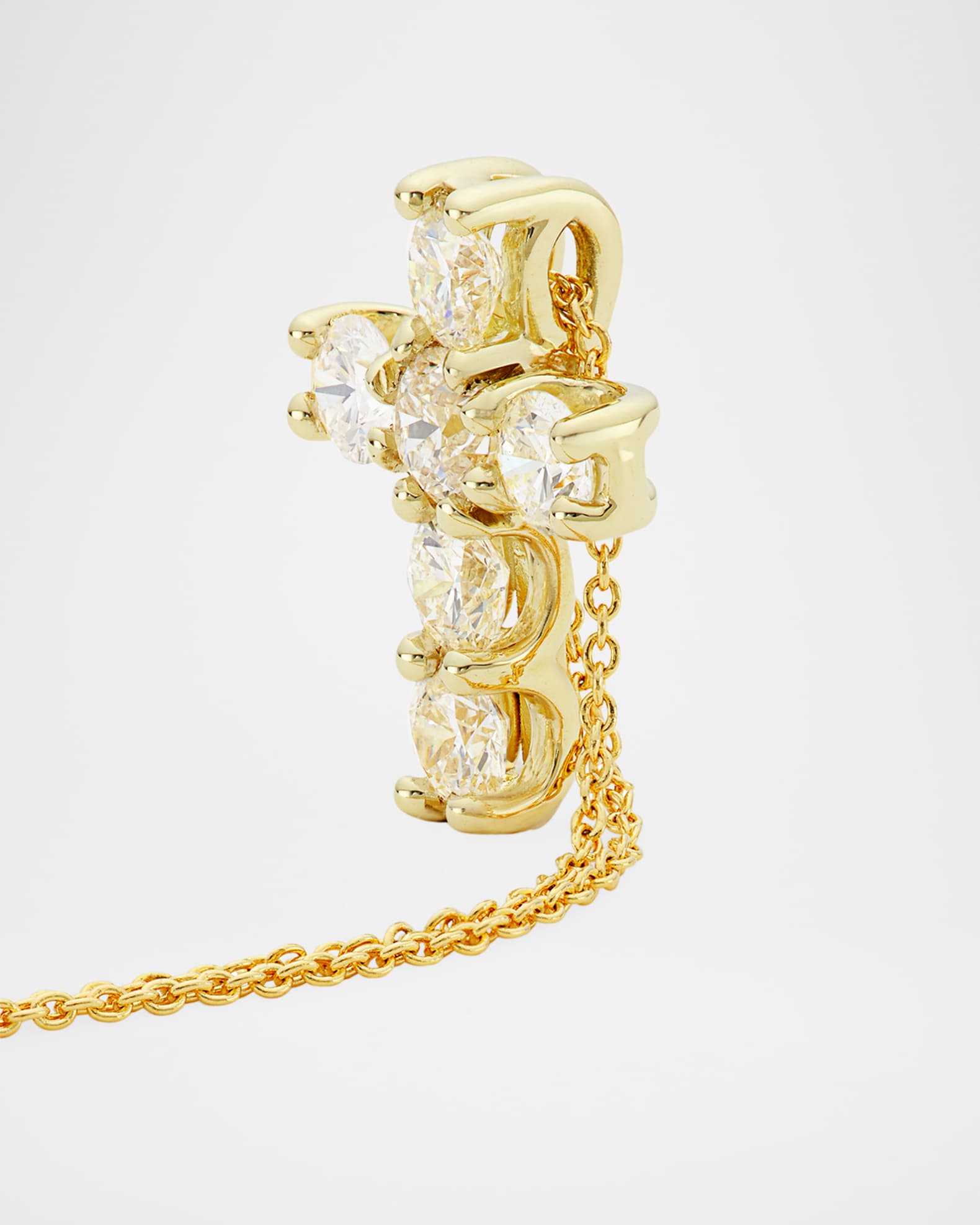 Roberto Coin 18K Yellow Gold Diamond Square Cross Pendant Necklace ...
