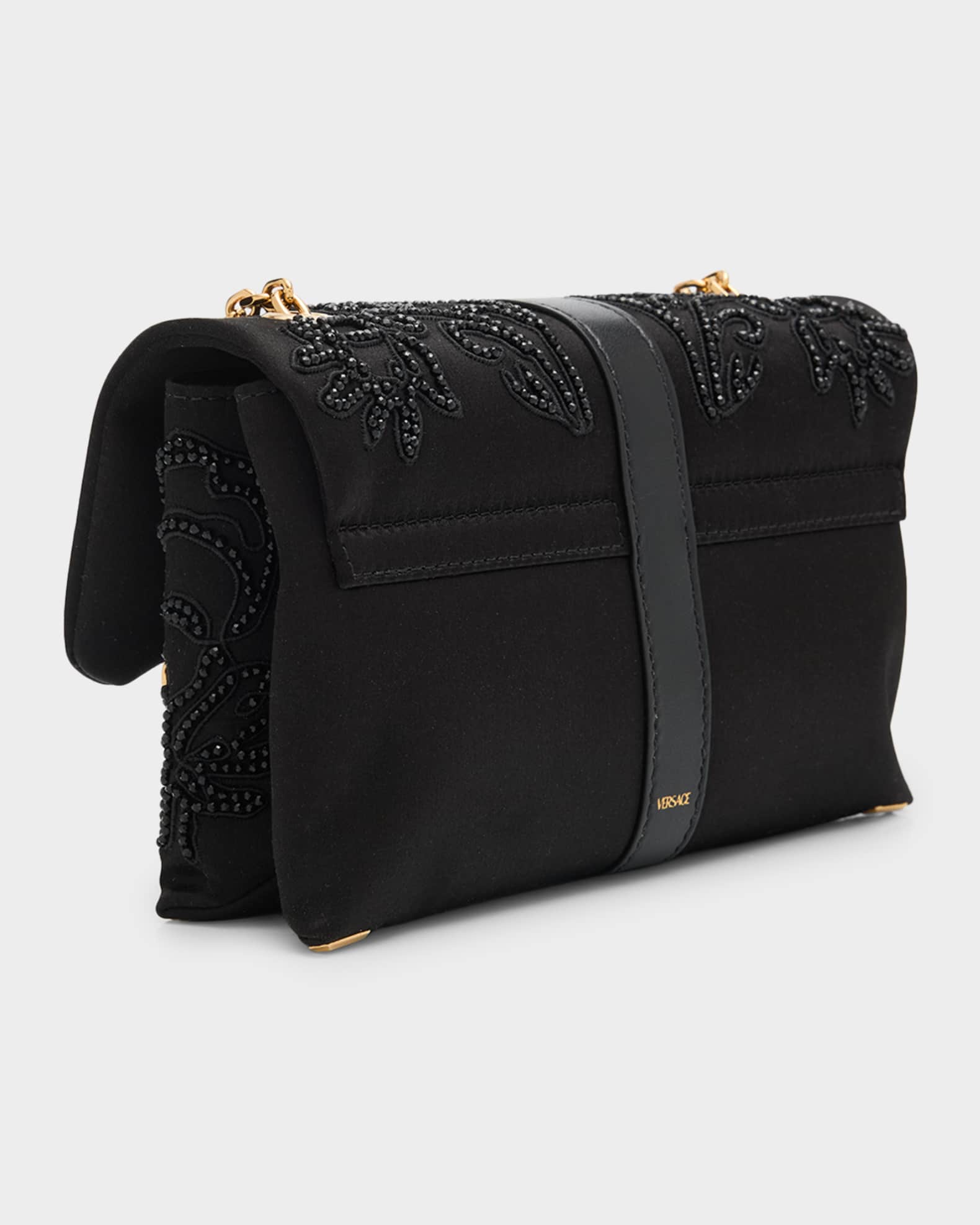 Versace Medusa 95 Beaded Satin Crossbody Bag | Neiman Marcus