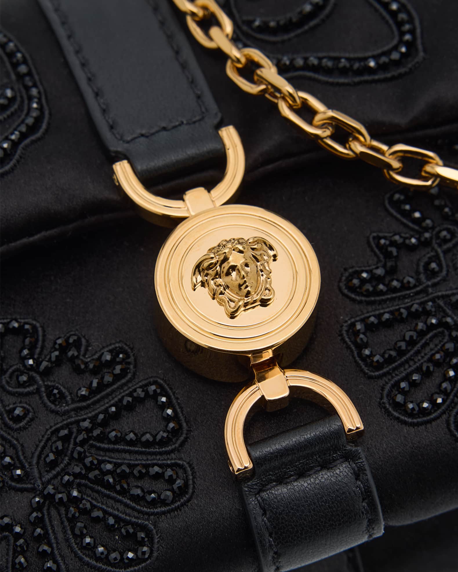 Versace Medusa 95 Beaded Satin Crossbody Bag | Neiman Marcus