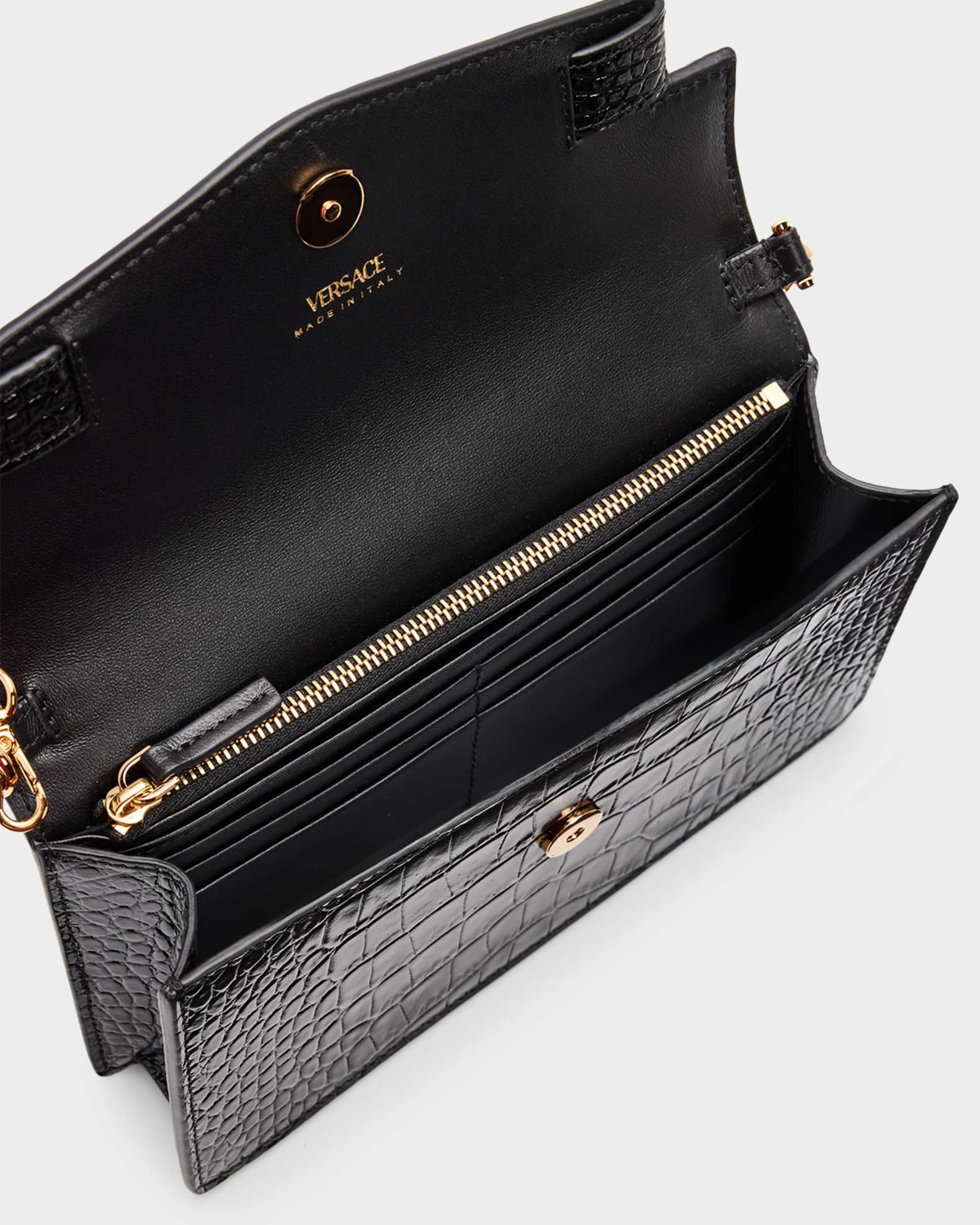Versace Medusa '95 Croc-Effect Clutch Bag | Neiman Marcus