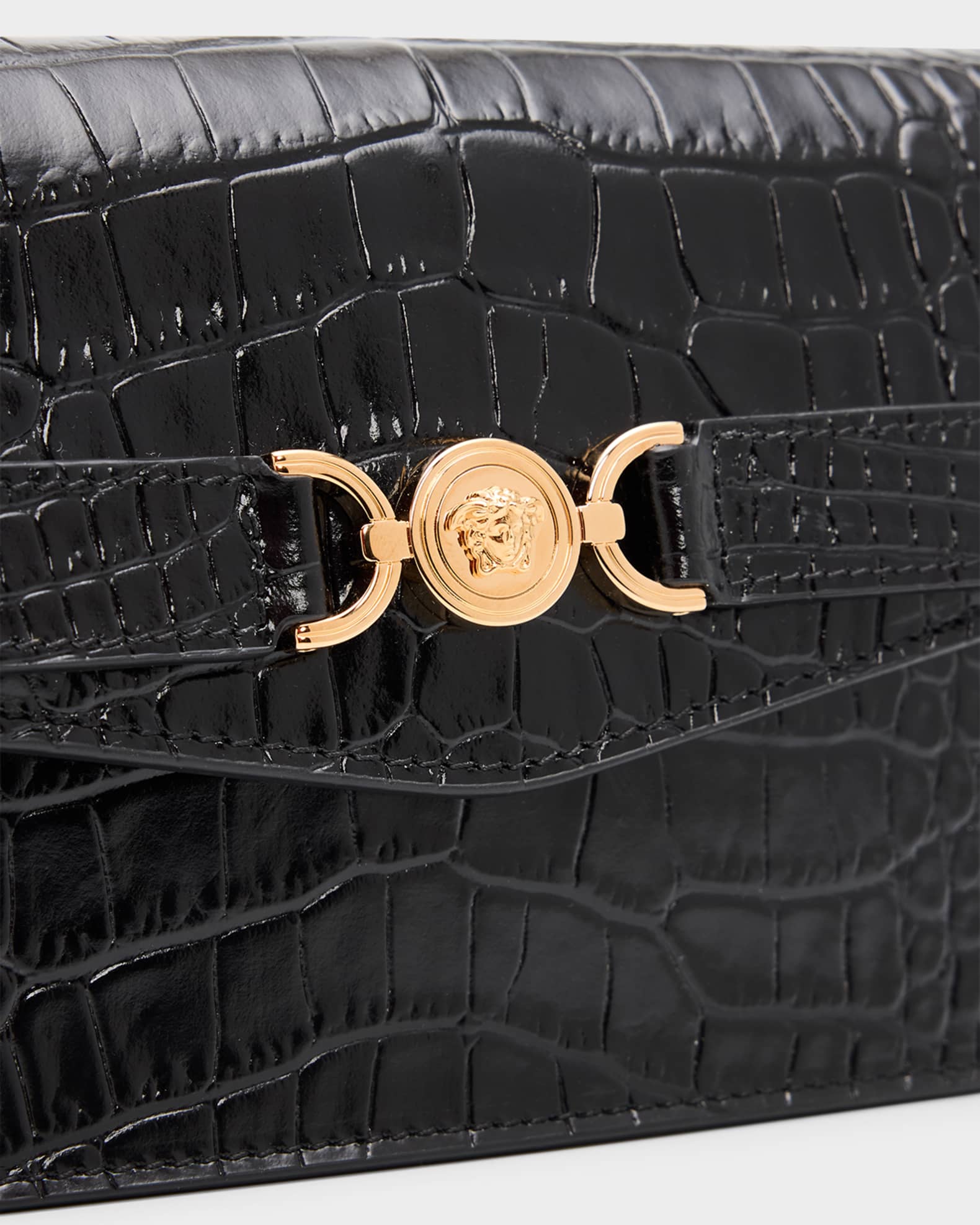 Versace Medusa '95 Croc-Effect Clutch Bag | Neiman Marcus