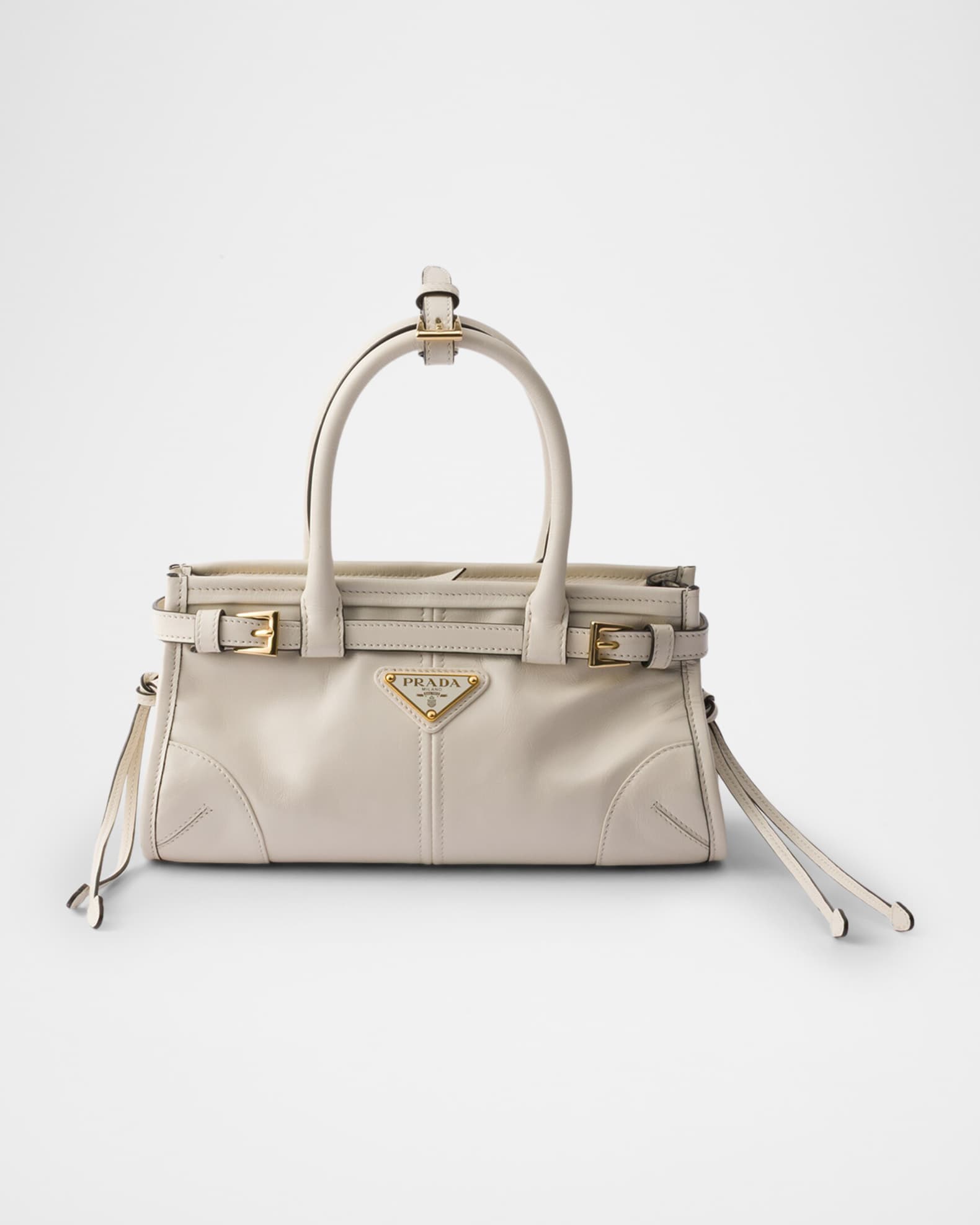 Prada Bonnie Mini Glossy Leather East-West Shoulder Bag | Neiman Marcus
