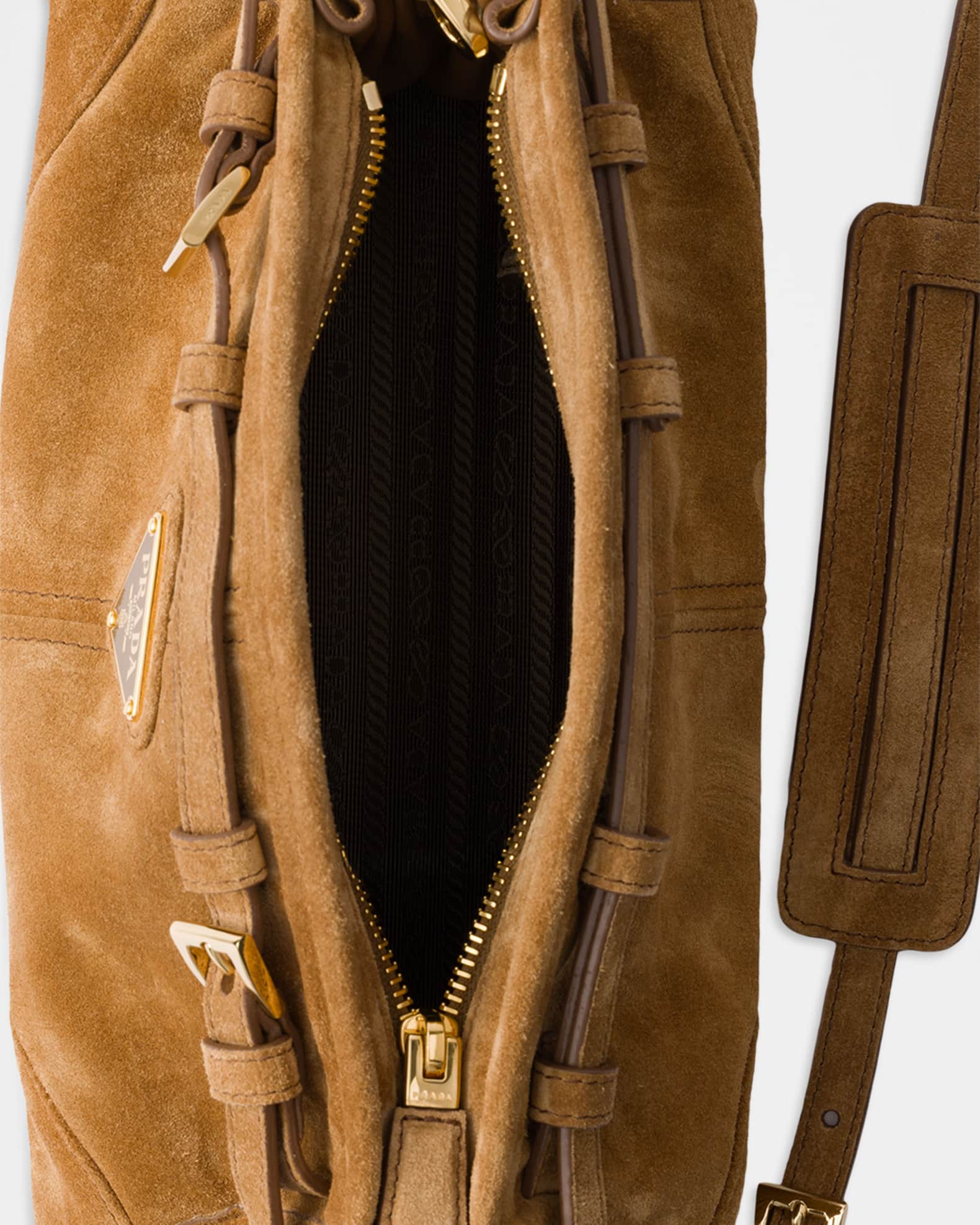 Prada Bonnie Small Suede East-West Shoulder Bag | Neiman Marcus