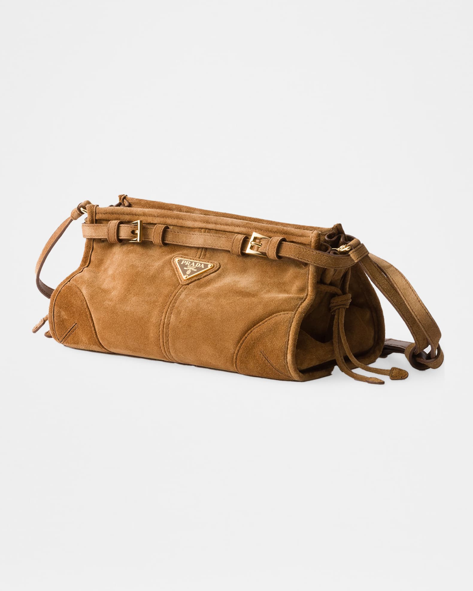 Prada Bonnie Small Suede East-West Shoulder Bag | Neiman Marcus