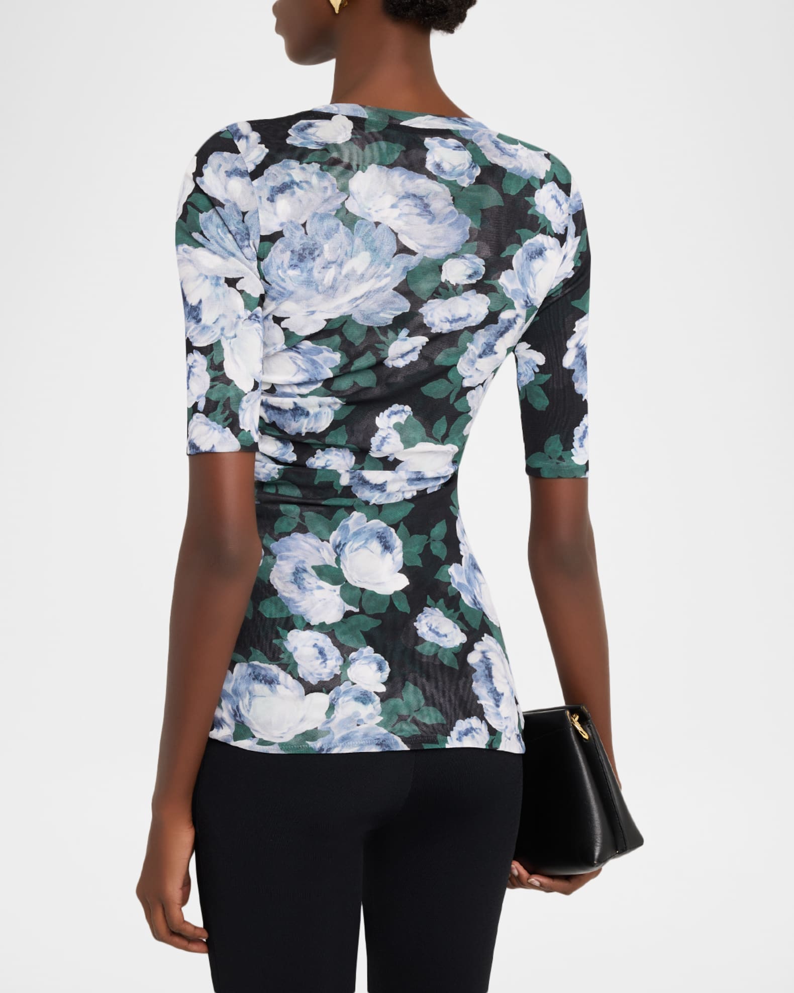 Stella McCartney Bunch Of Roses Mesh Short-Sleeve T-Shirt | Neiman Marcus