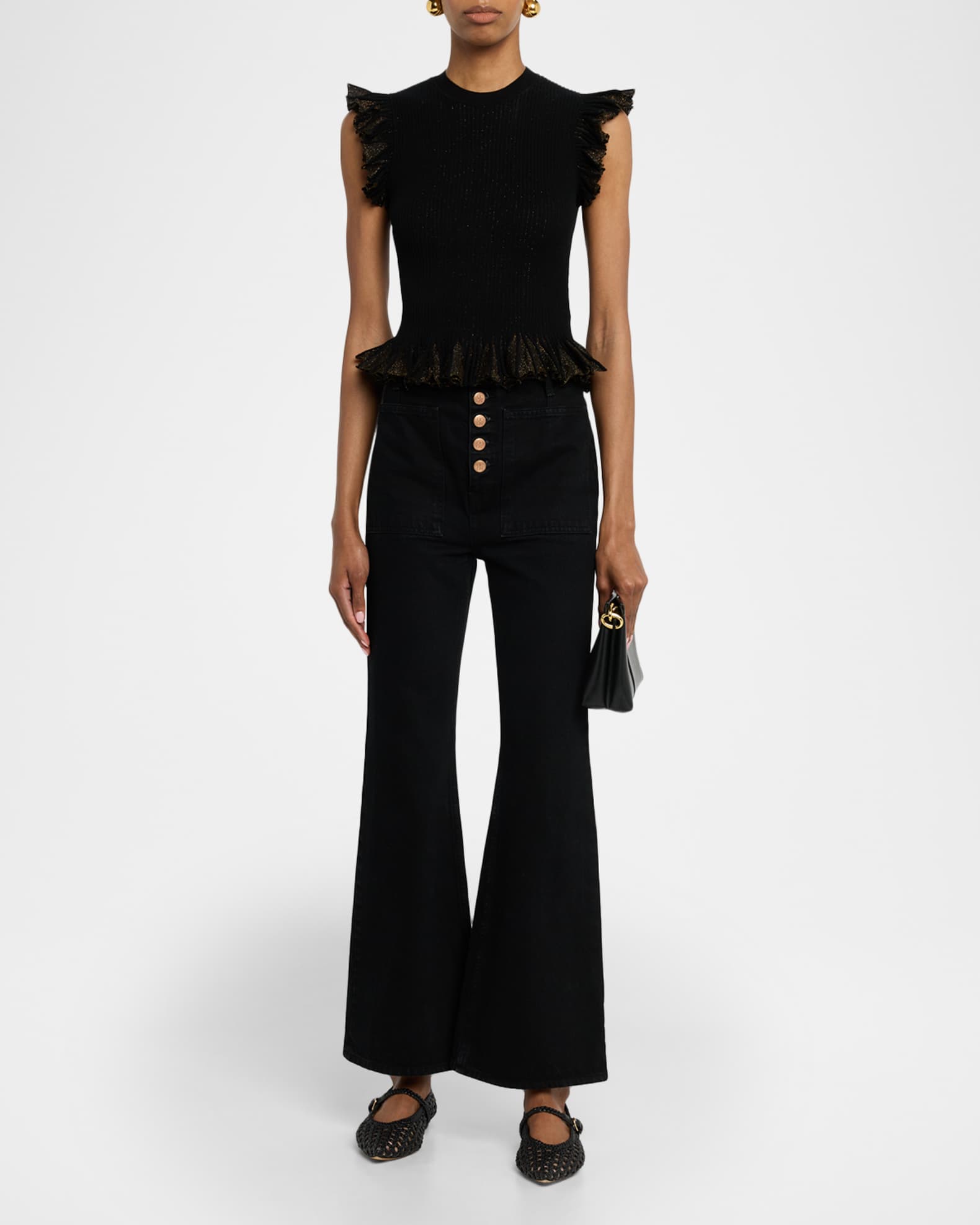 Ulla Johnson Leila Sparkly Sleeveless Top | Neiman Marcus