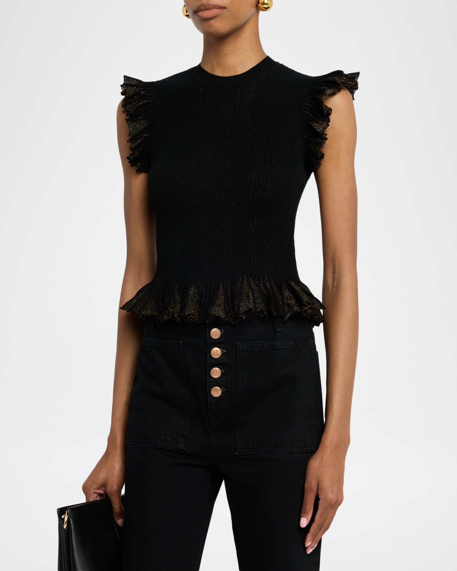 Ulla Johnson Leila Sparkly Sleeveless Top | Neiman Marcus