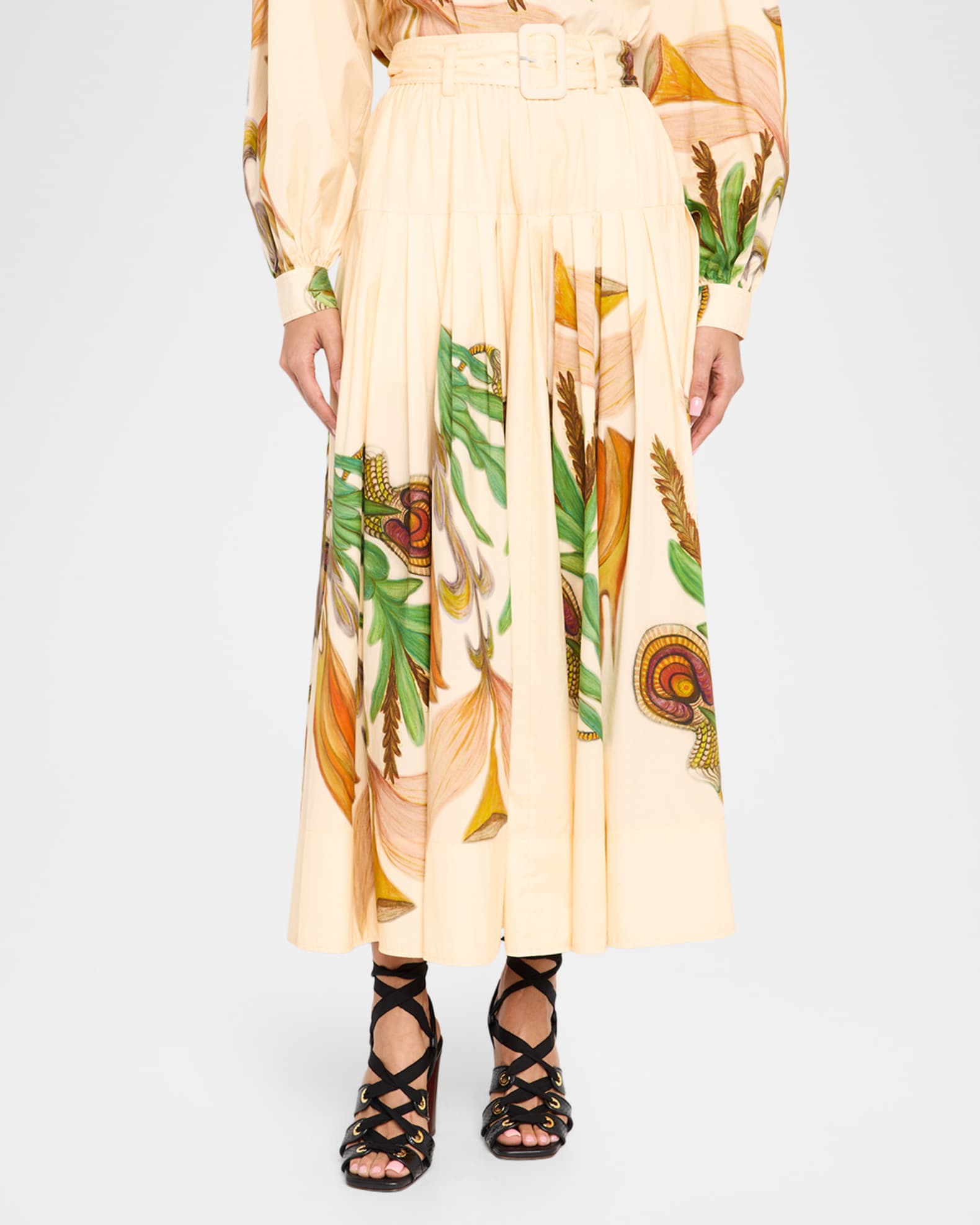 Ulla Johnson Filagree Printed Midi Skirt | Neiman Marcus