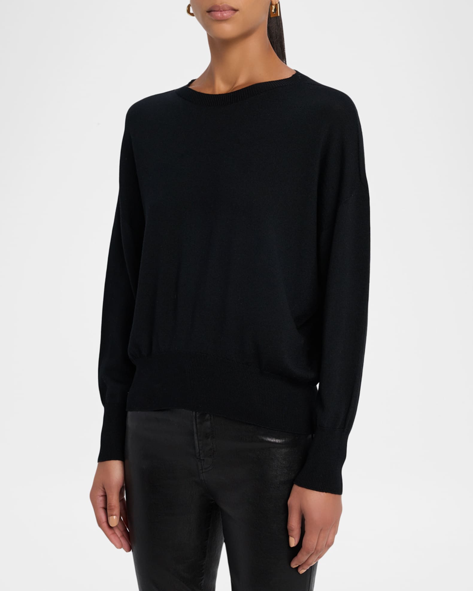 Oh My Goat Crewneck Merino Wool Sweater | Neiman Marcus