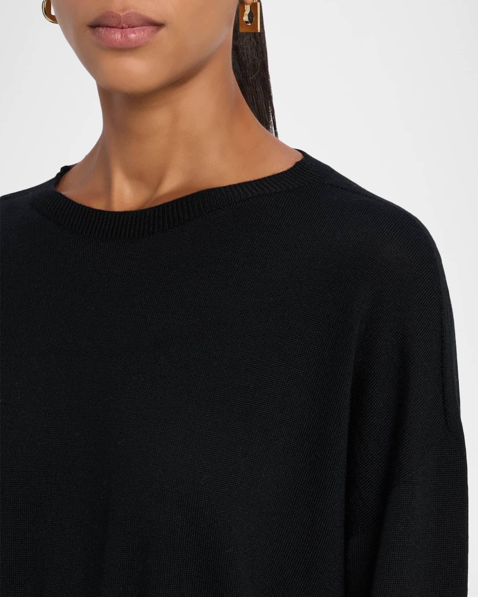 Oh My Goat Crewneck Merino Wool Sweater | Neiman Marcus