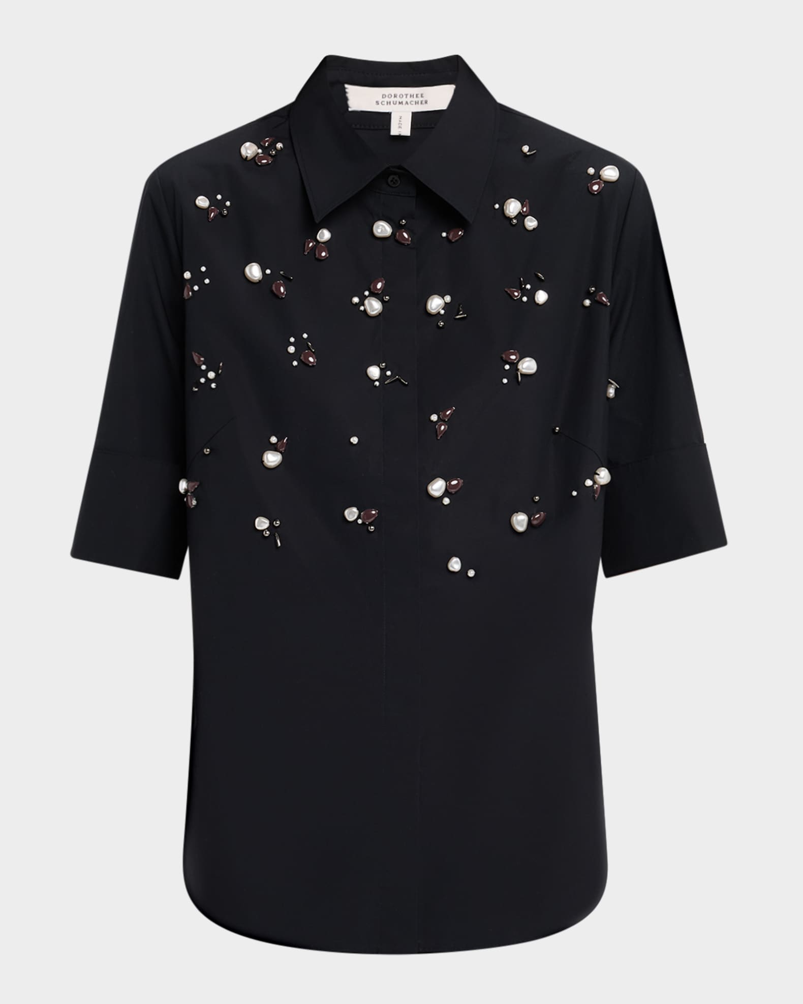 DOROTHEE SCHUMACHER Poplin Power Embellished Button-Down Shirt | Neiman ...