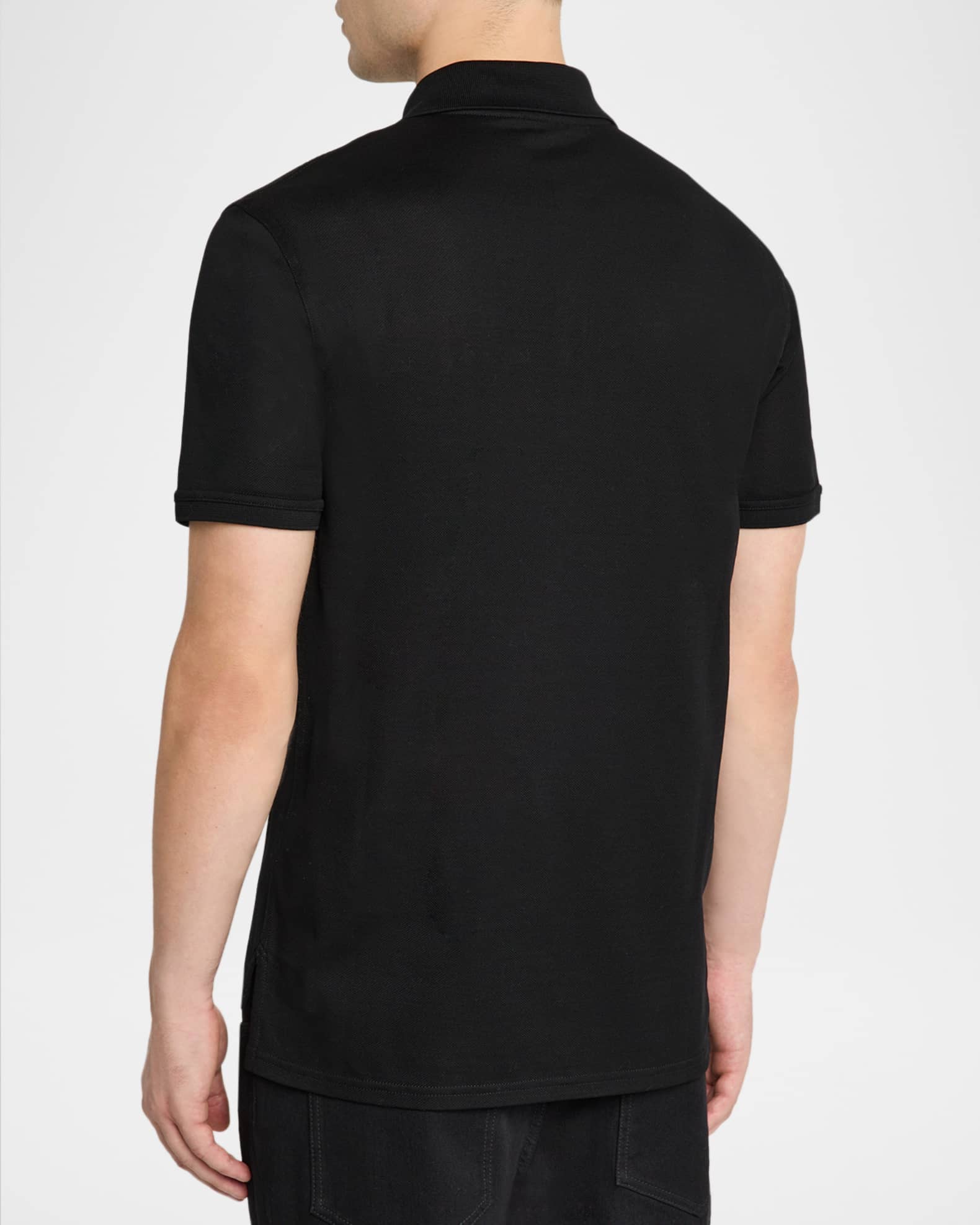 Givenchy Men's Grosgrain Label Pique Polo Shirt | Neiman Marcus