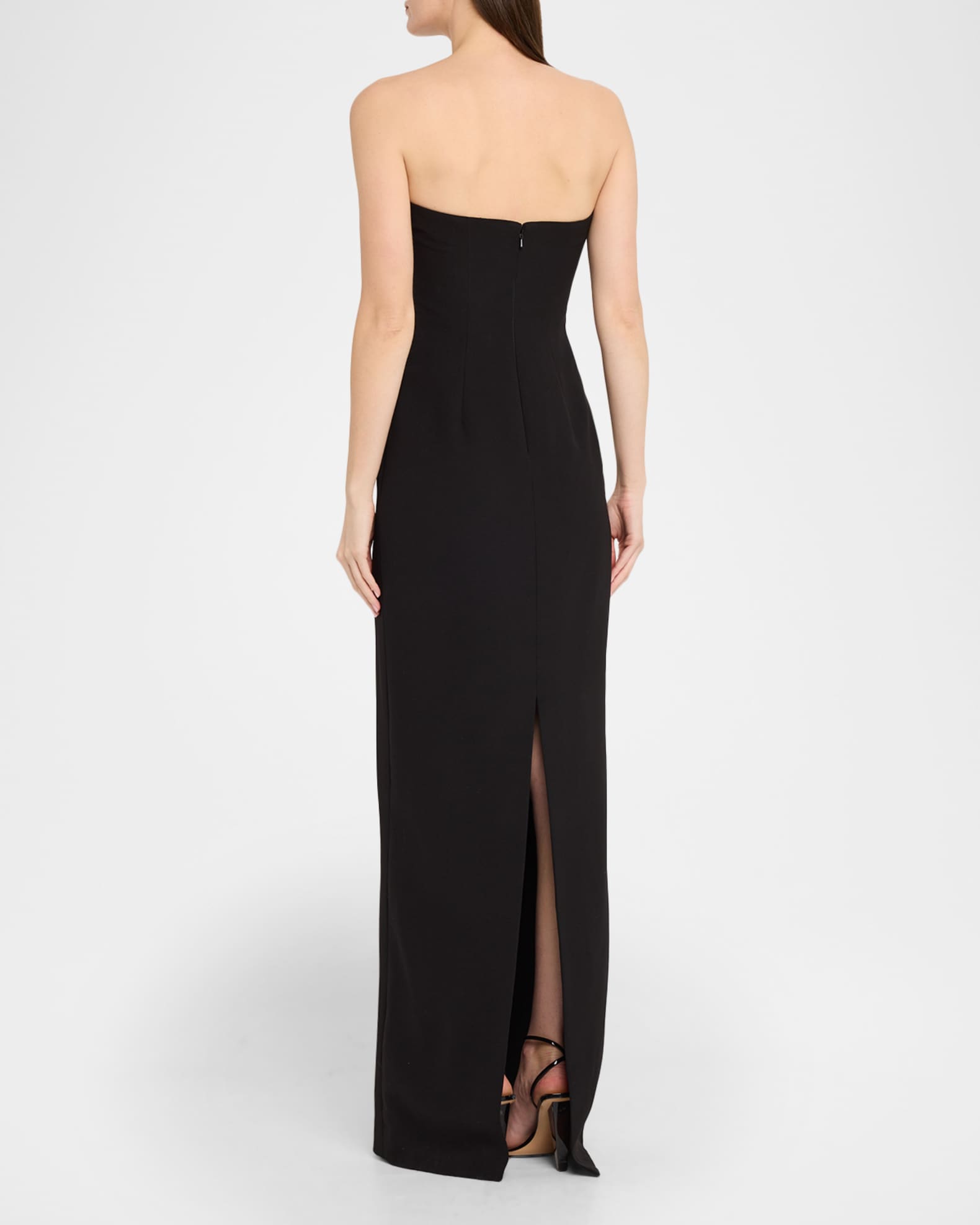 Lela Rose Floral Cord Embroidered Strapless Column Gown | Neiman Marcus