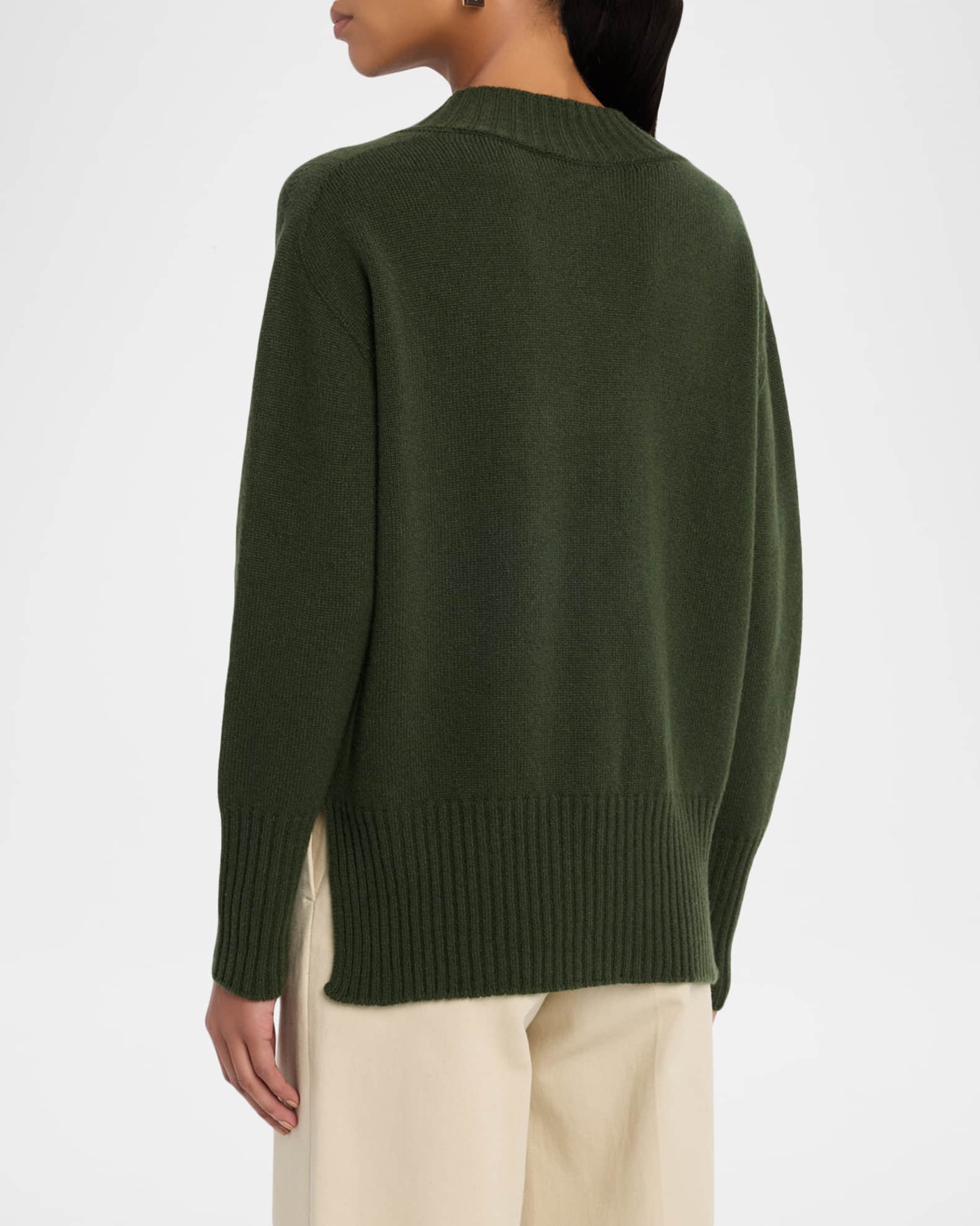 Side-Slit V-Neck Cashmere Sweater | Neiman Marcus