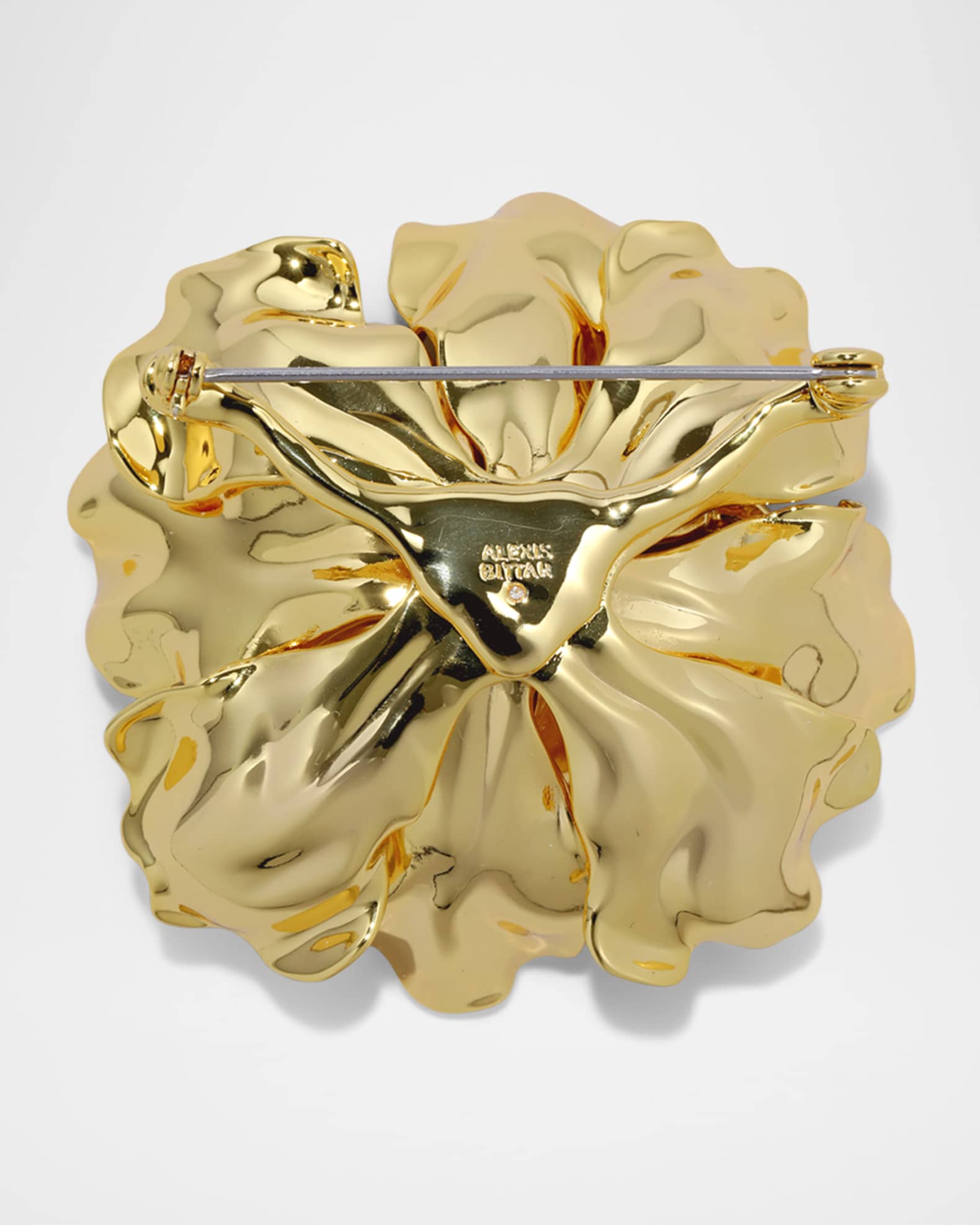 Alexis Bittar Jardin Gold Rose Pin | Neiman Marcus