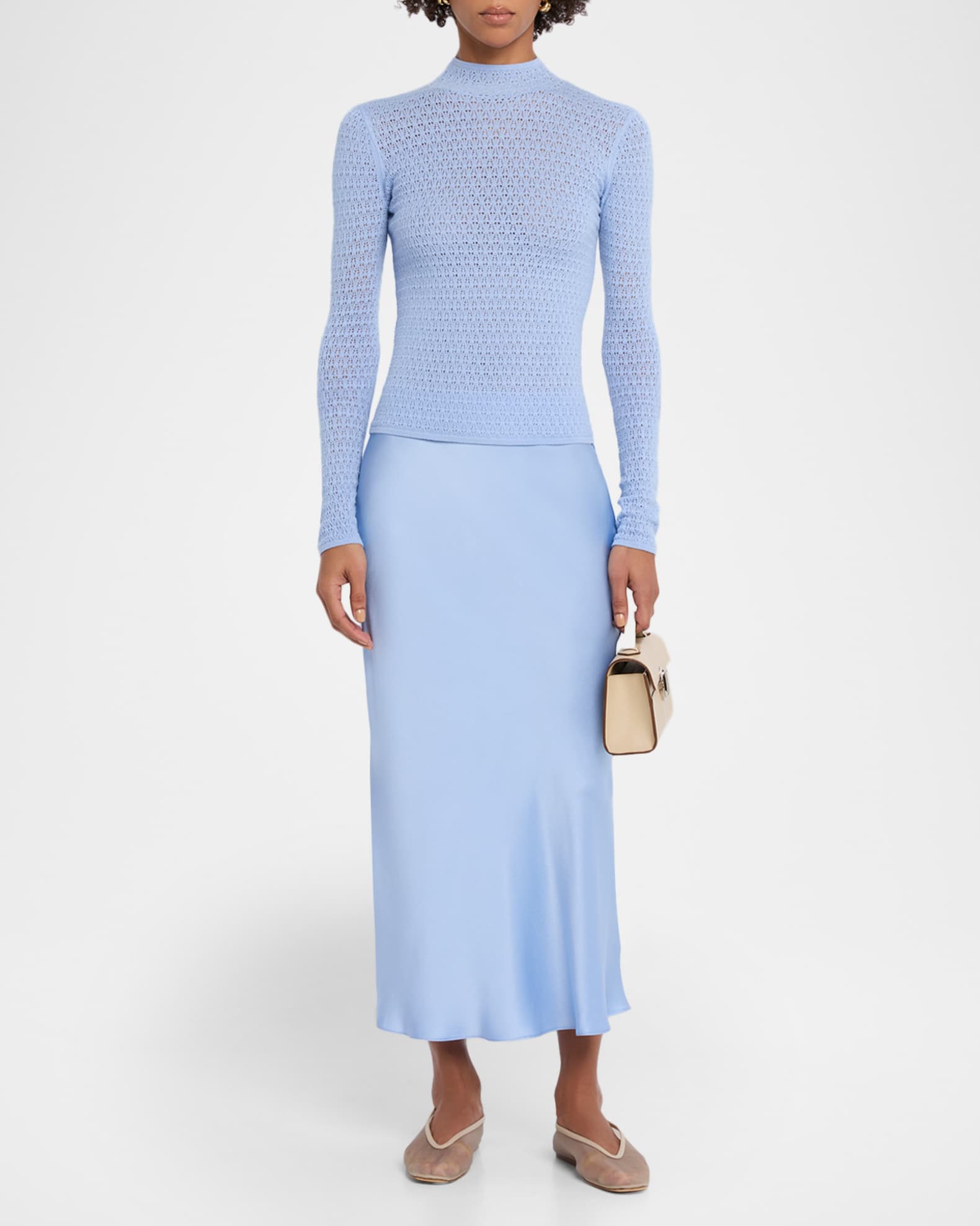 Sablyn Pull-On Silk Charmeuse Slip Skirt | Neiman Marcus