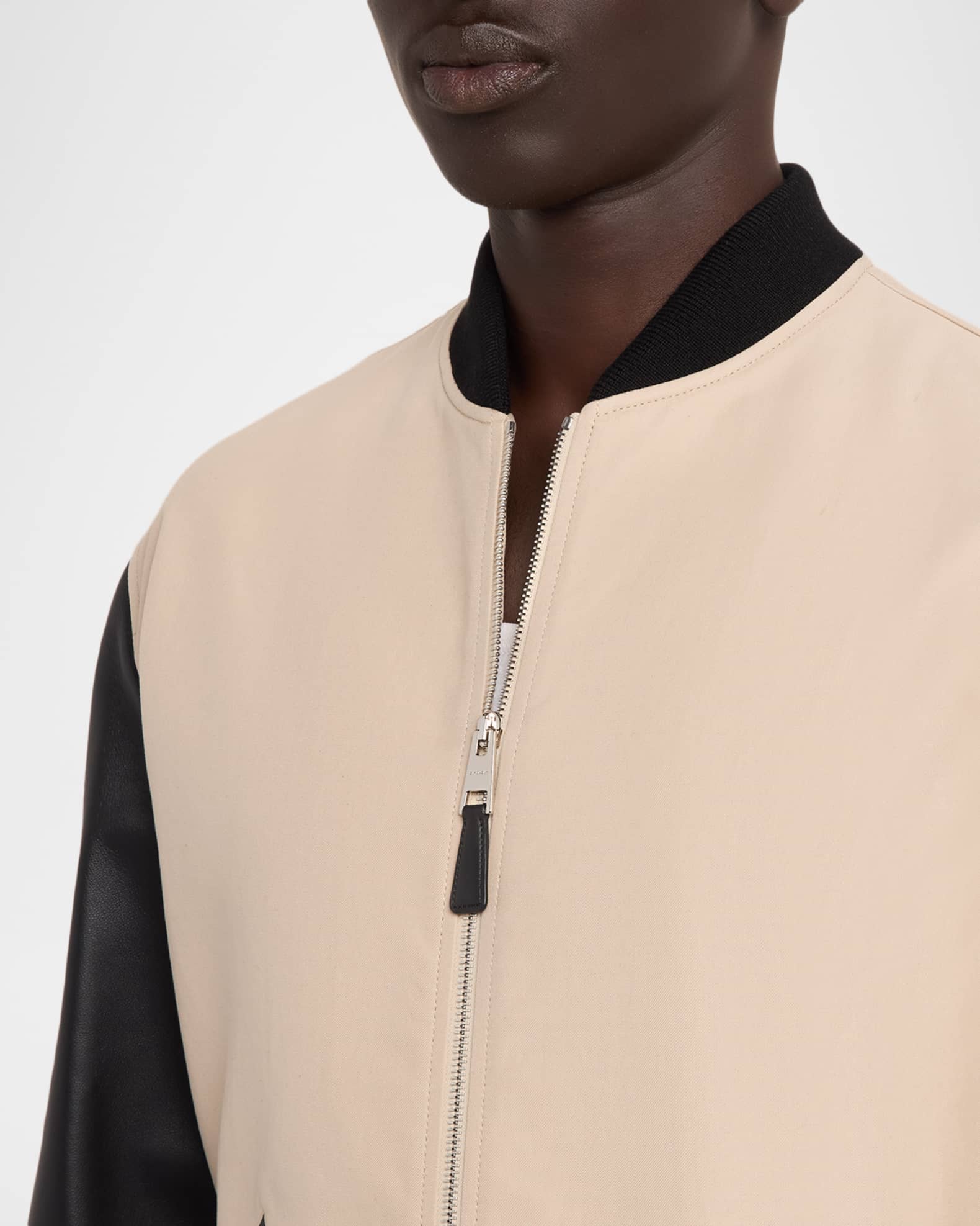Givenchy Men's Mixed-Material Logo Bomber Jacket | Neiman Marcus