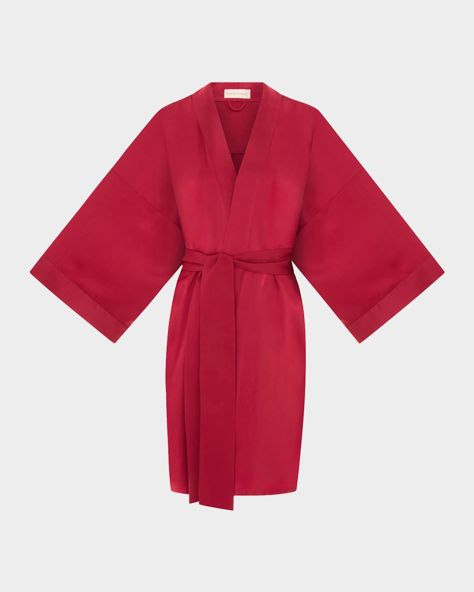 Olivia von Halle Mimi Silk Satin Kimono Robe | Neiman Marcus
