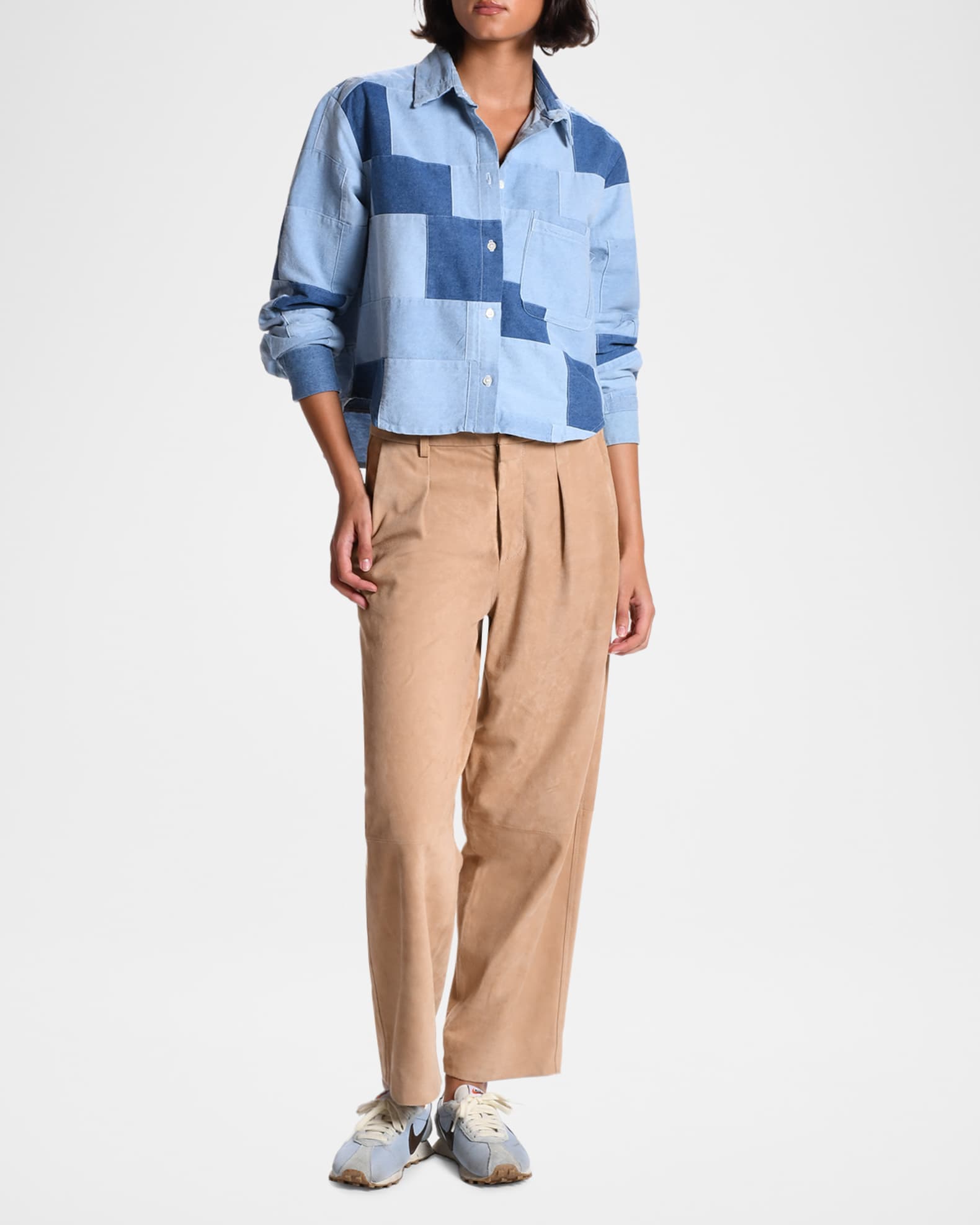 CISSA The Belle Patchwork Button-Front Shirt | Neiman Marcus