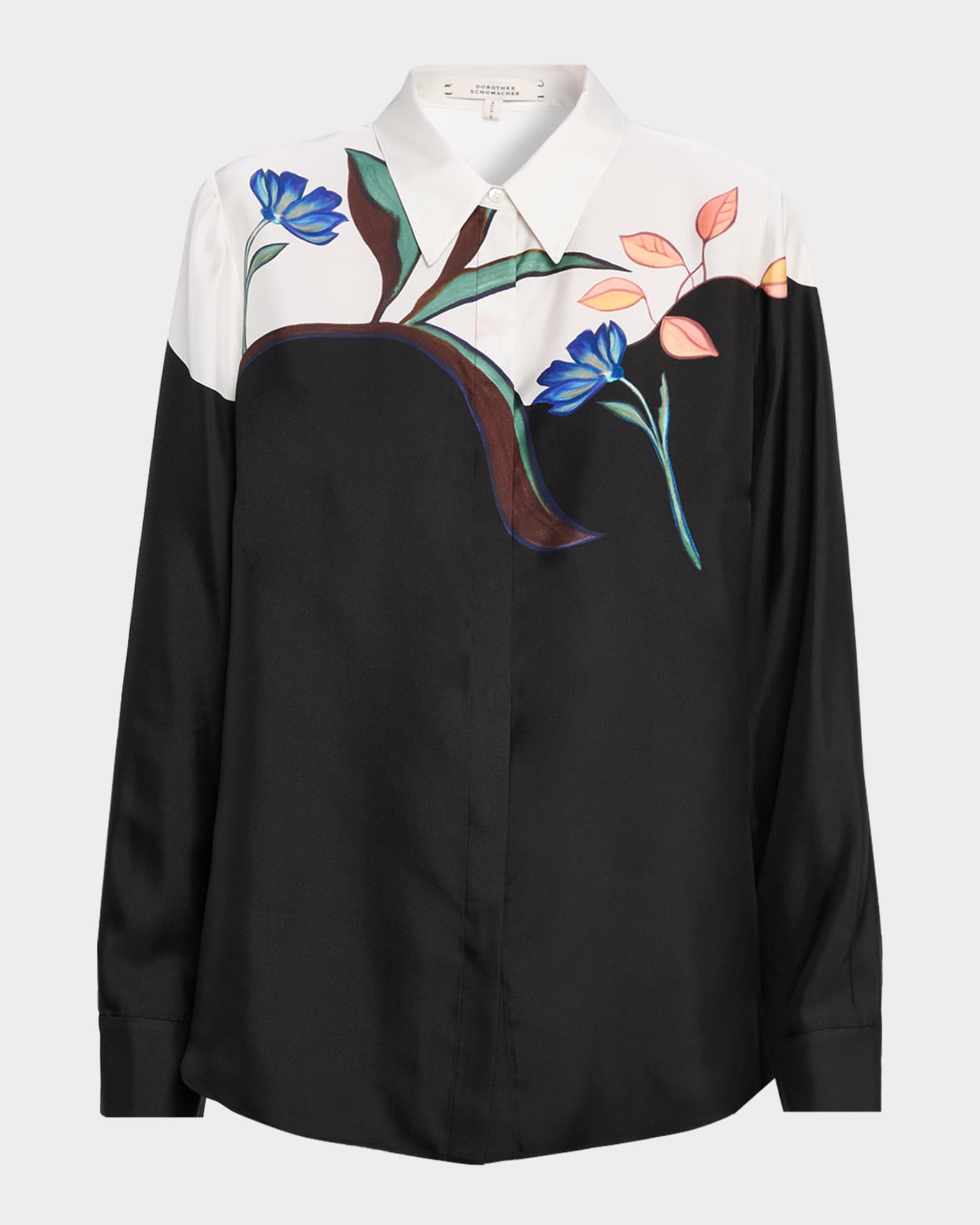 DOROTHEE SCHUMACHER Seductive Bloom Floral-Print Silk Twill Blouse ...