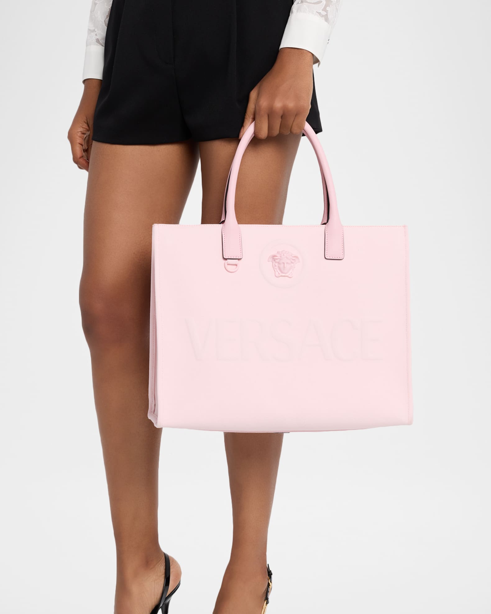 Versace Small Medusa Cotton Canvas Tote Bag | Neiman Marcus