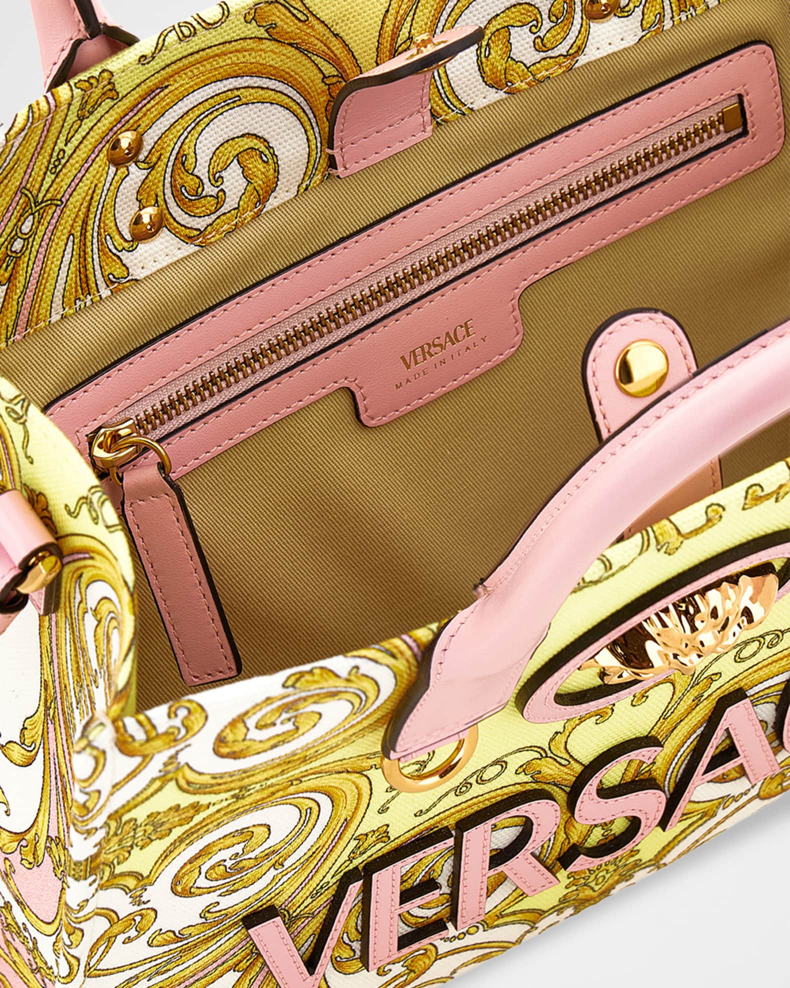 Versace Small Medusa Cotton Canvas Tote Bag | Neiman Marcus