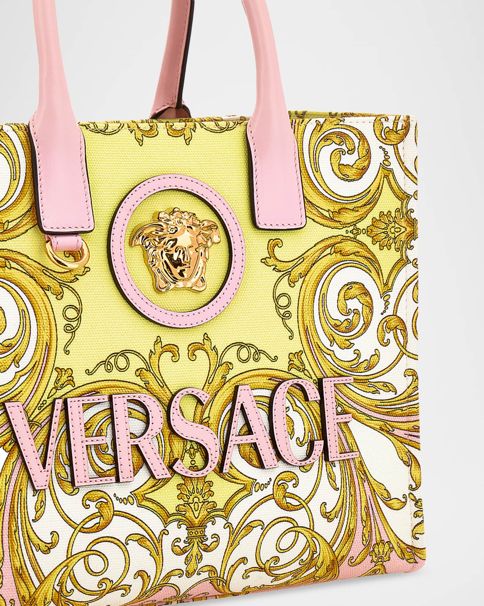 Versace Small Medusa Cotton Canvas Tote Bag | Neiman Marcus