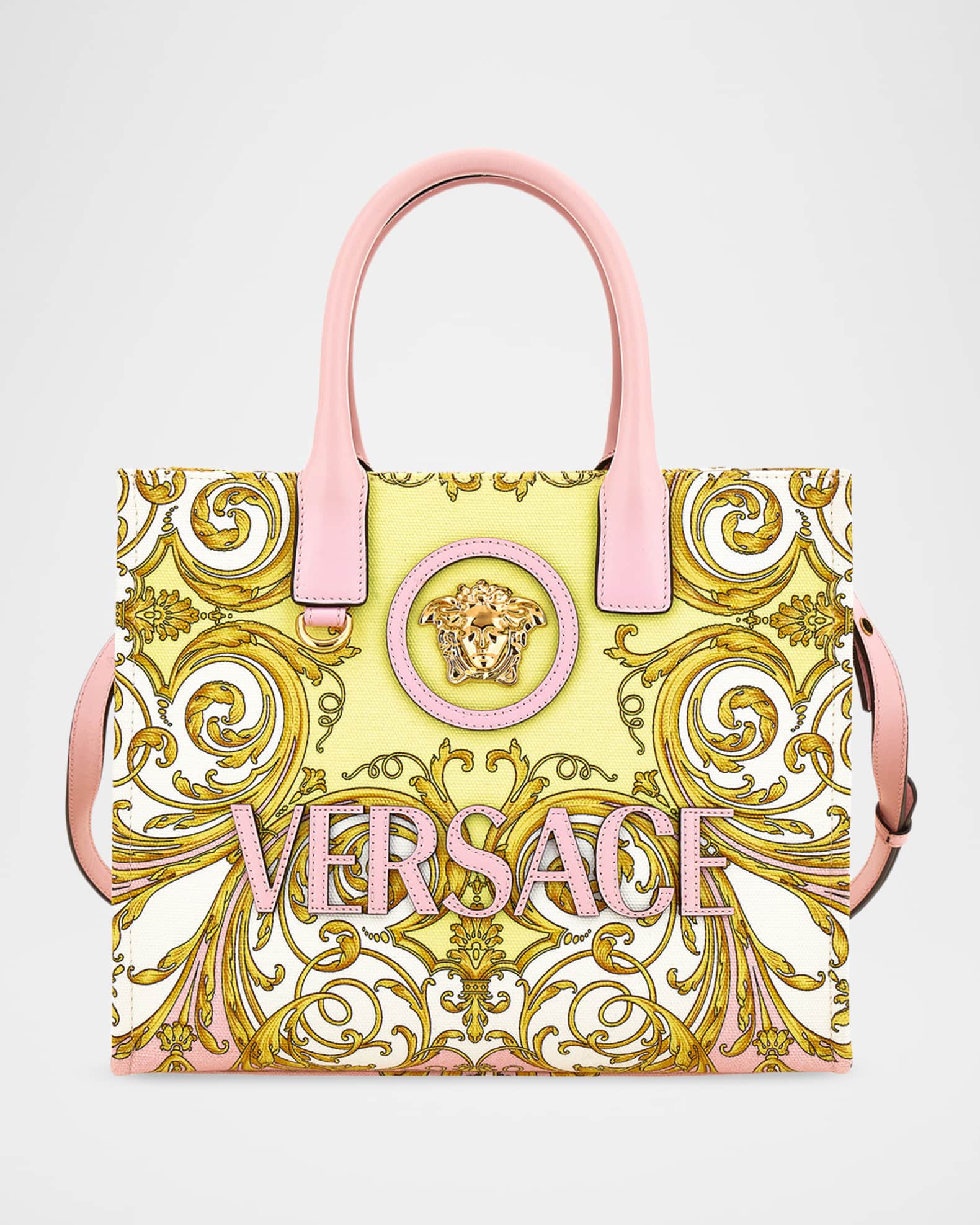 Versace Small Medusa Cotton Canvas Tote Bag | Neiman Marcus