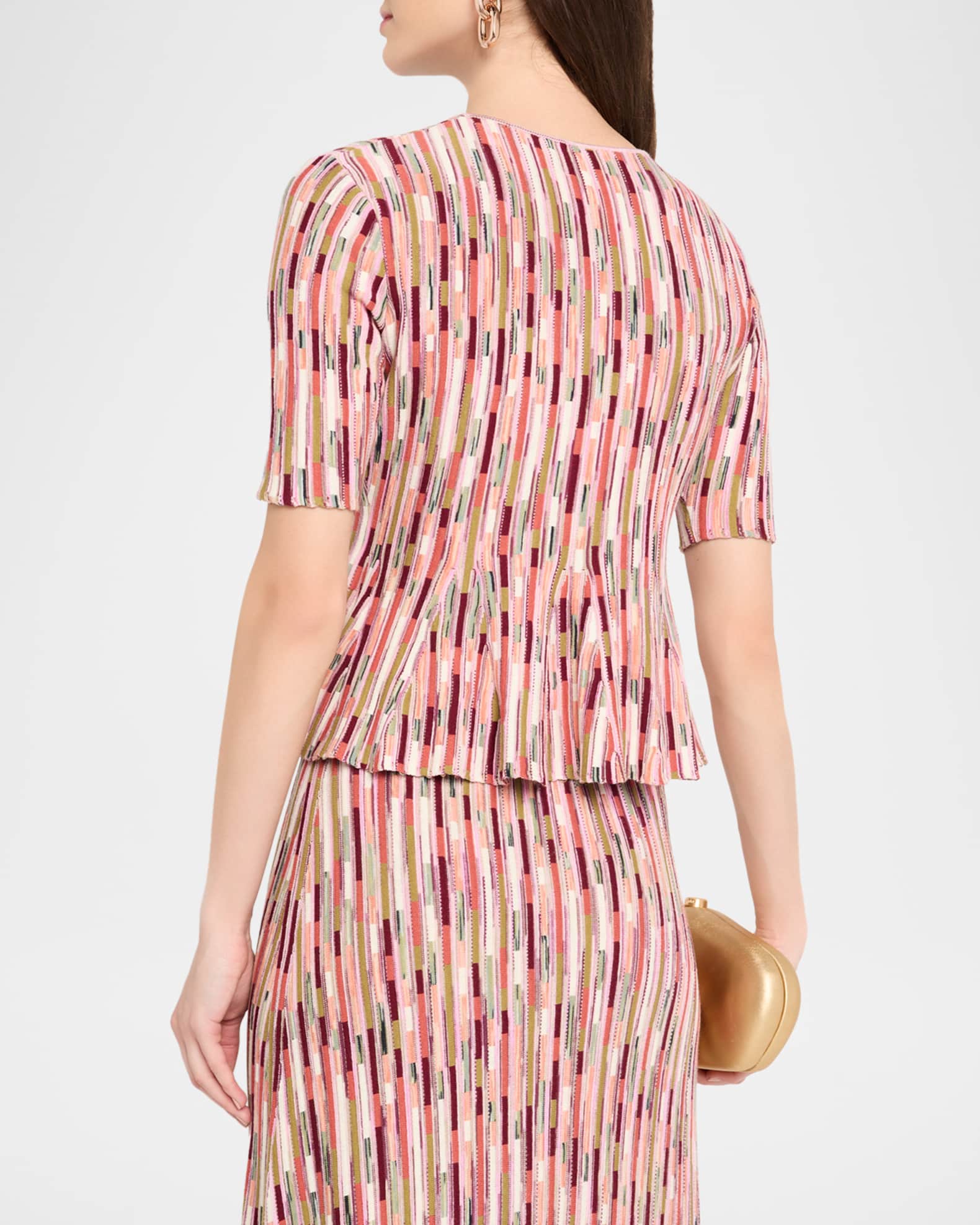 Ulla Johnson Samira Spaced-Dyed Knit Short-Sleeve Top | Neiman Marcus