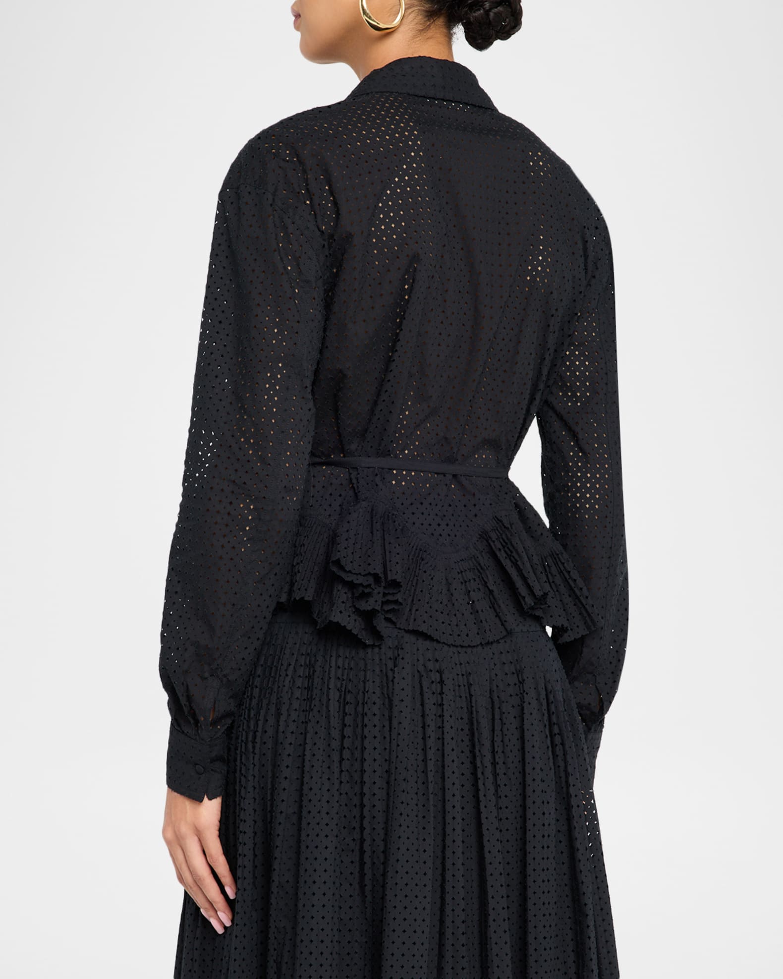 Ulla Johnson Kelila Long-Sleeve Button-Front Cotton Top | Neiman Marcus