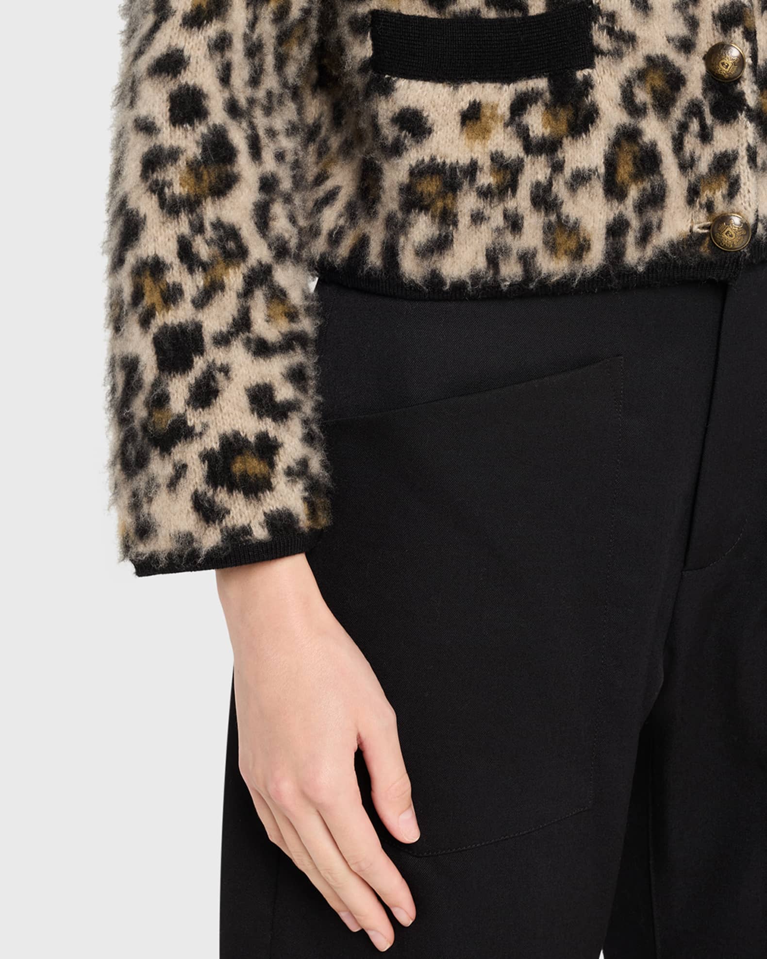 Nili Lotan Beyton Leopard-Print Fuzzy Cashmere Cardigan | Neiman Marcus