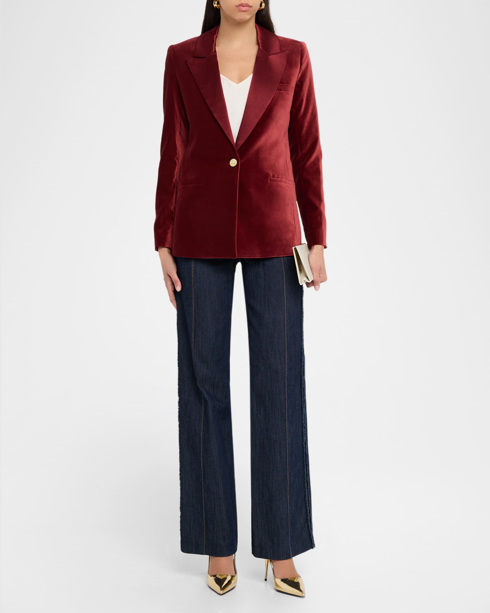 ALICE + OLIVIA Silas Velvet Blazer | Neiman Marcus