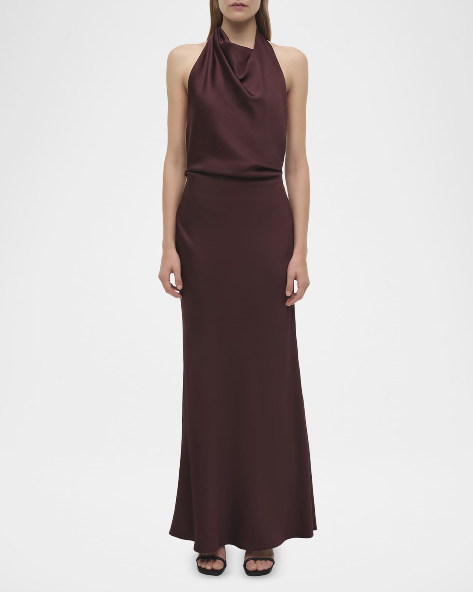 SIMKHAI Reannon Draped Satin Gown | Neiman Marcus