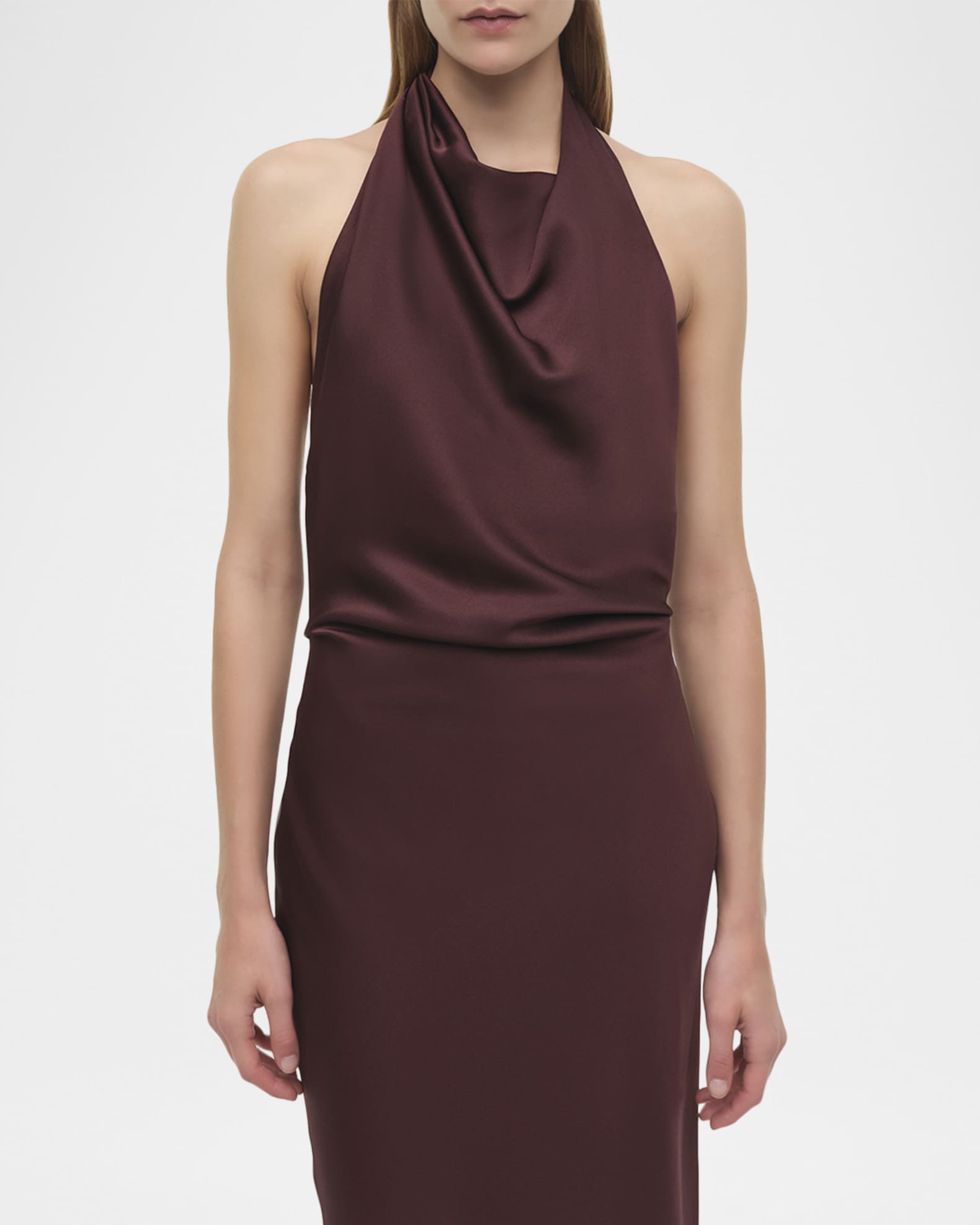 SIMKHAI Reannon Draped Satin Gown | Neiman Marcus