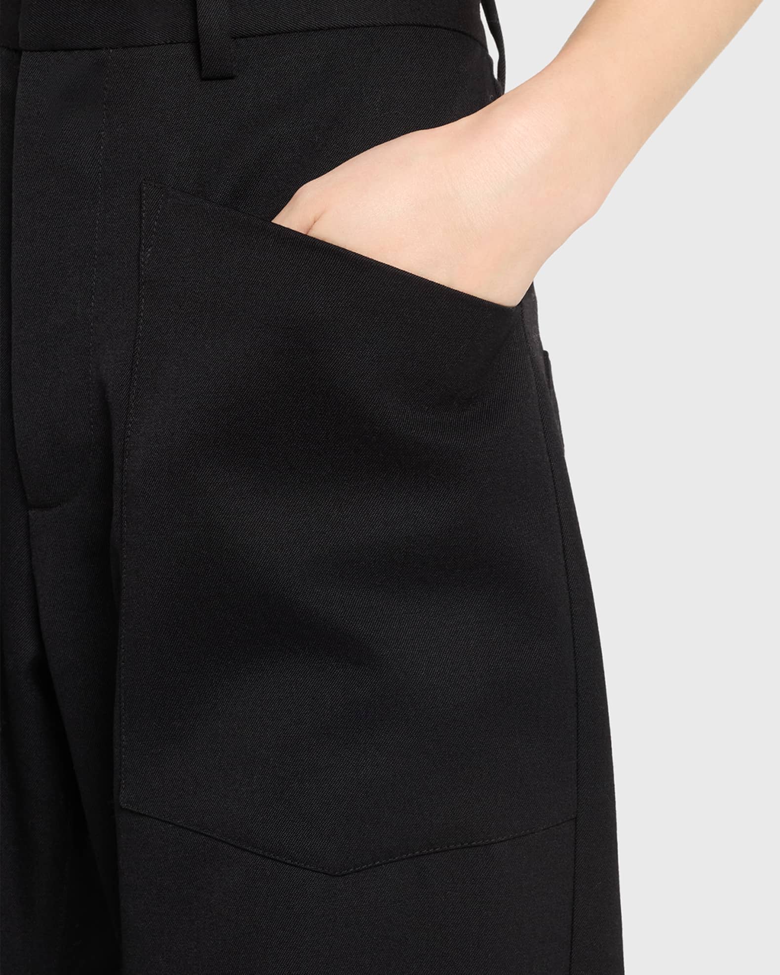 Nili Lotan Shon Wool Barrel-Leg Ankle Pants | Neiman Marcus