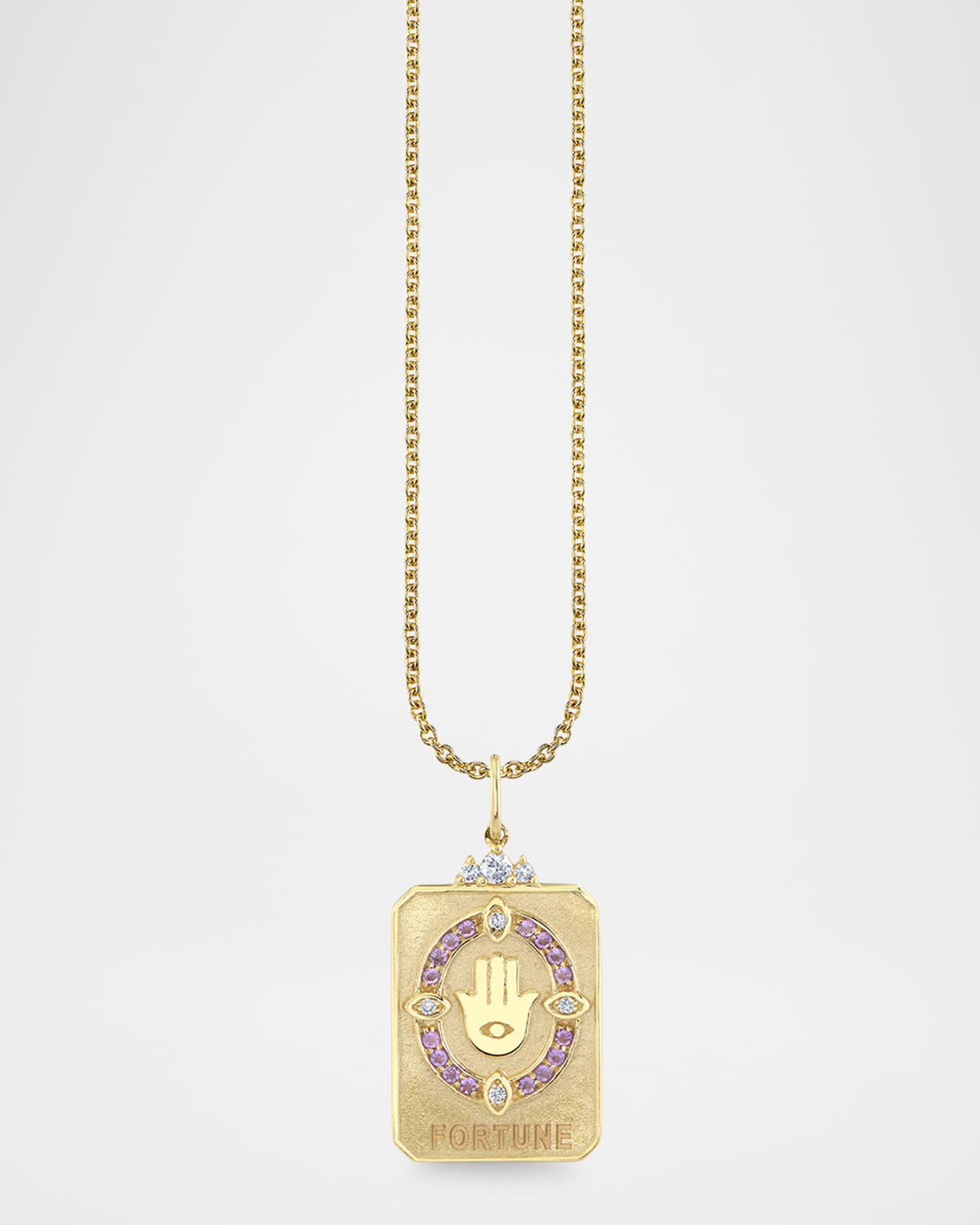 Sydney Evan 14K Good Fortune Tarot Card Pendant Necklace | Neiman Marcus